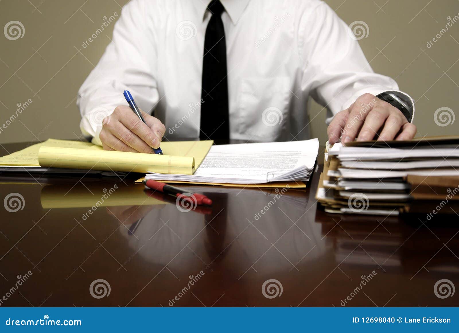 Business Man at Desk stock photo. Image of businessman - 12698040