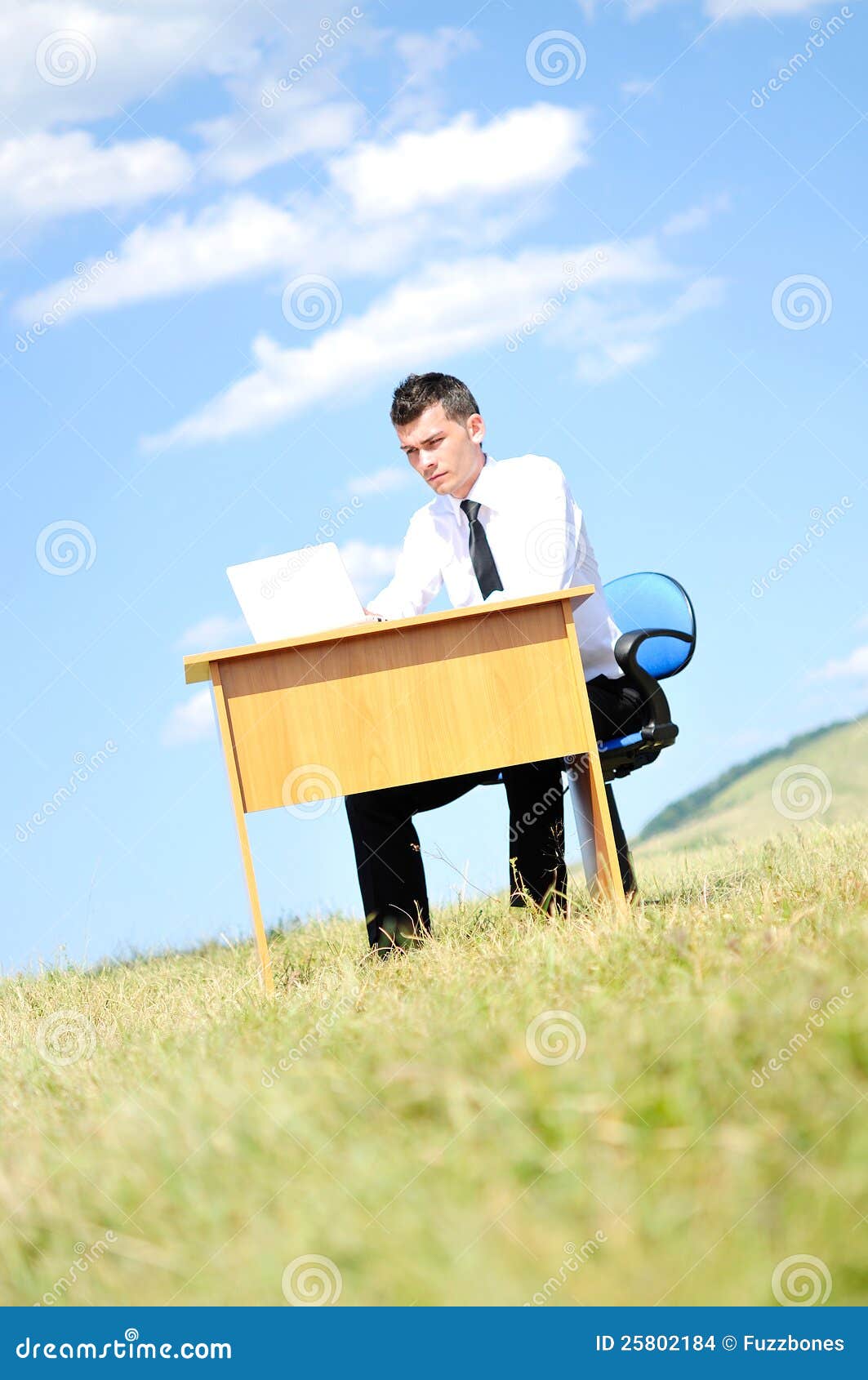 Business Man at Desk Outside Stock Photo - Image of lifestyle ...