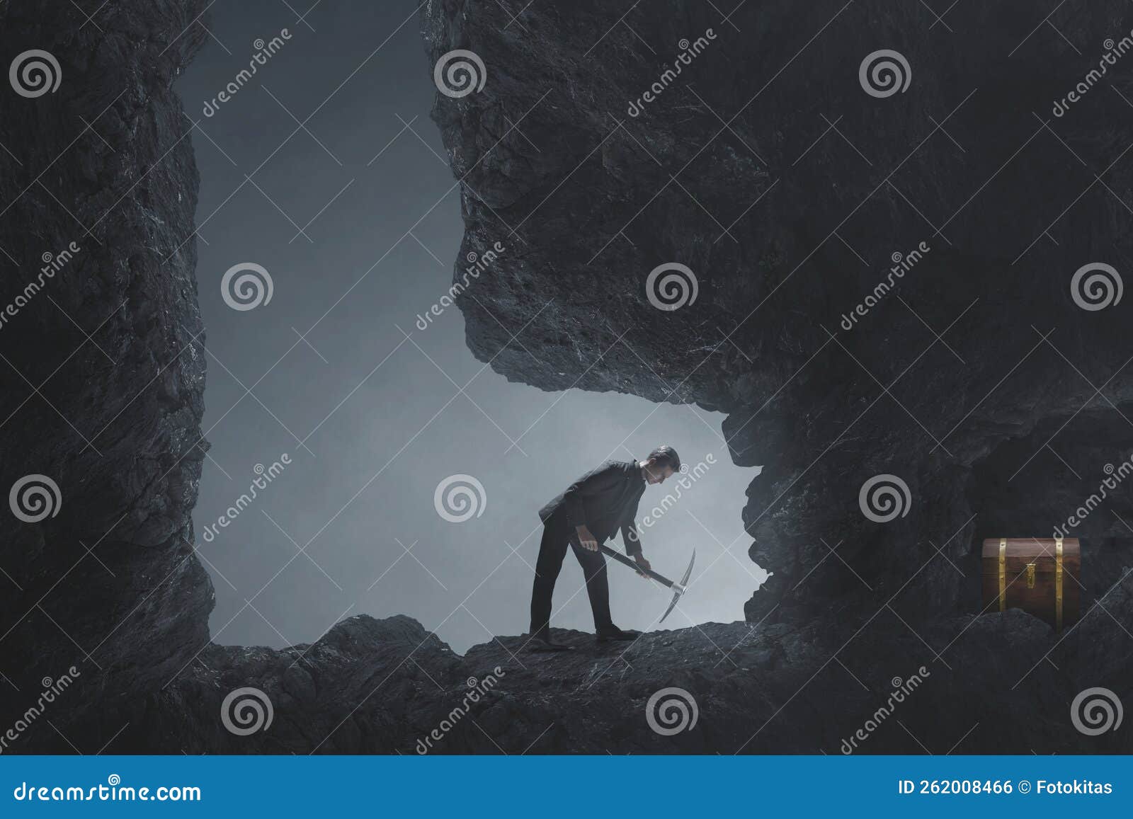 Business Man Digging 3d Illustrations Stock Illustration - Illustration ...