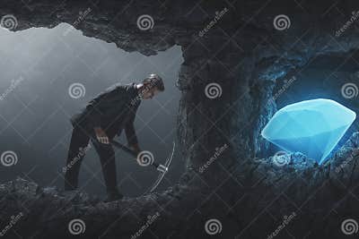Business Man Digging 3d Illustrations Stock Illustration - Illustration ...