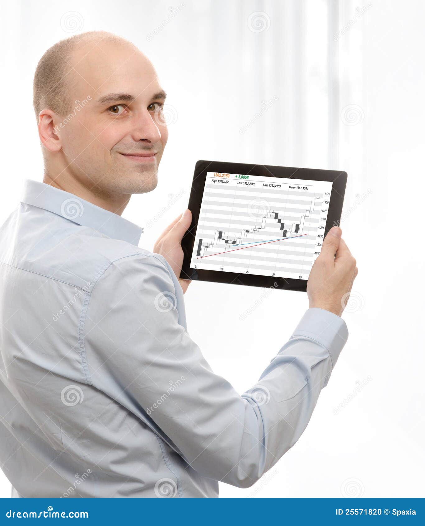 Business Man with Digital Tablet Stock Photo - Image of index, market ...