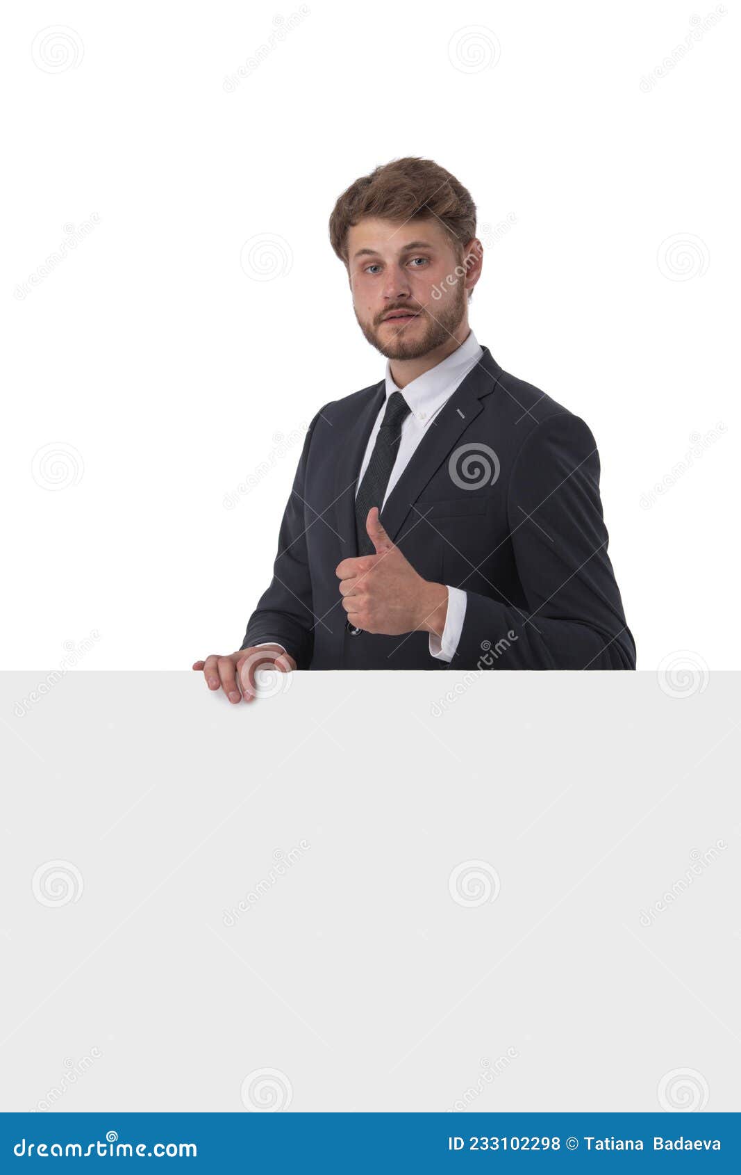 Business Man Displaying Banner Ad Stock Photo - Image of advertise ...