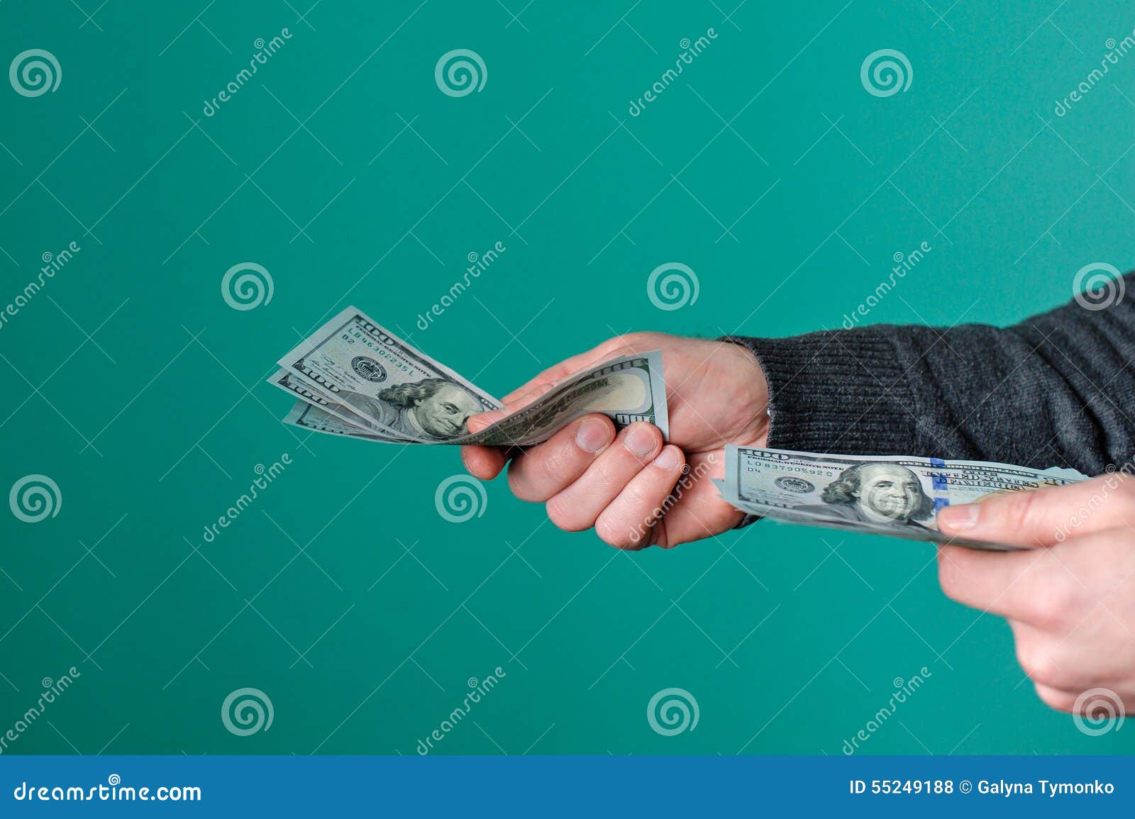 Business Man Displaying a Spread of Cash Stock Photo - Image of giving ...