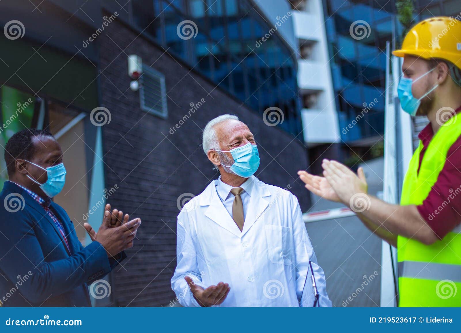 Business Man, Doctor and Engineer on Street Stock Image - Image of ...