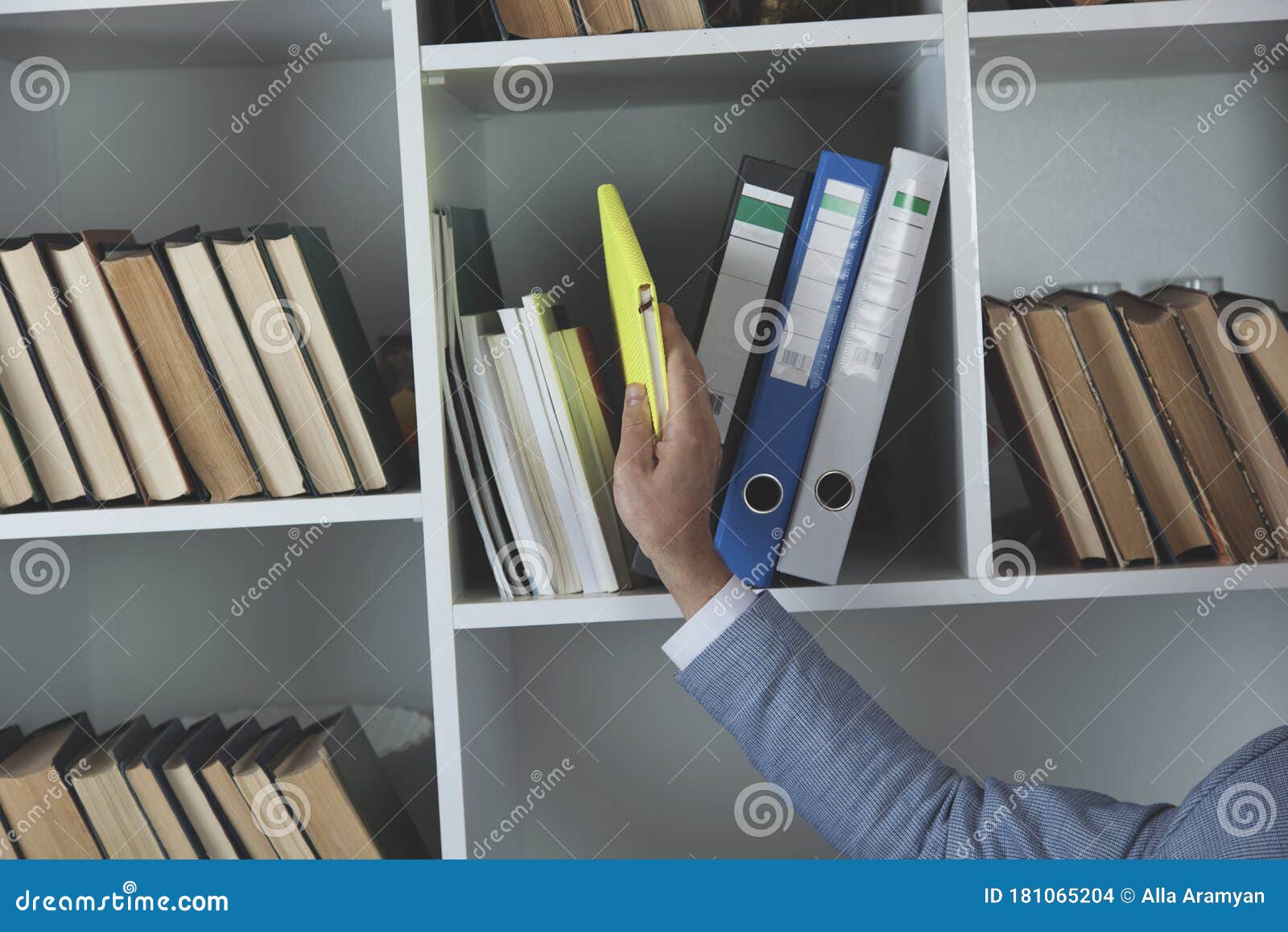 Business Man with Document Wardrobe Stock Photo - Image of sorting ...