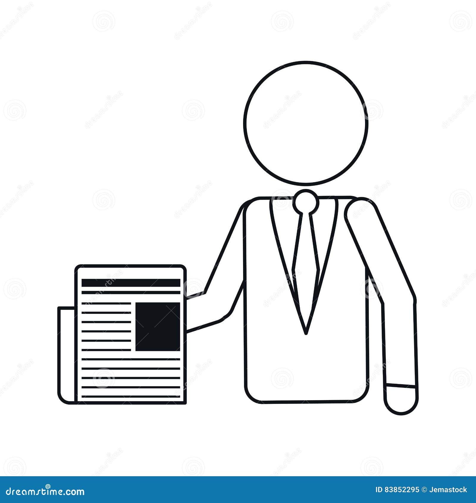 Business Man Document Work Office Outline Stock Vector - Illustration ...