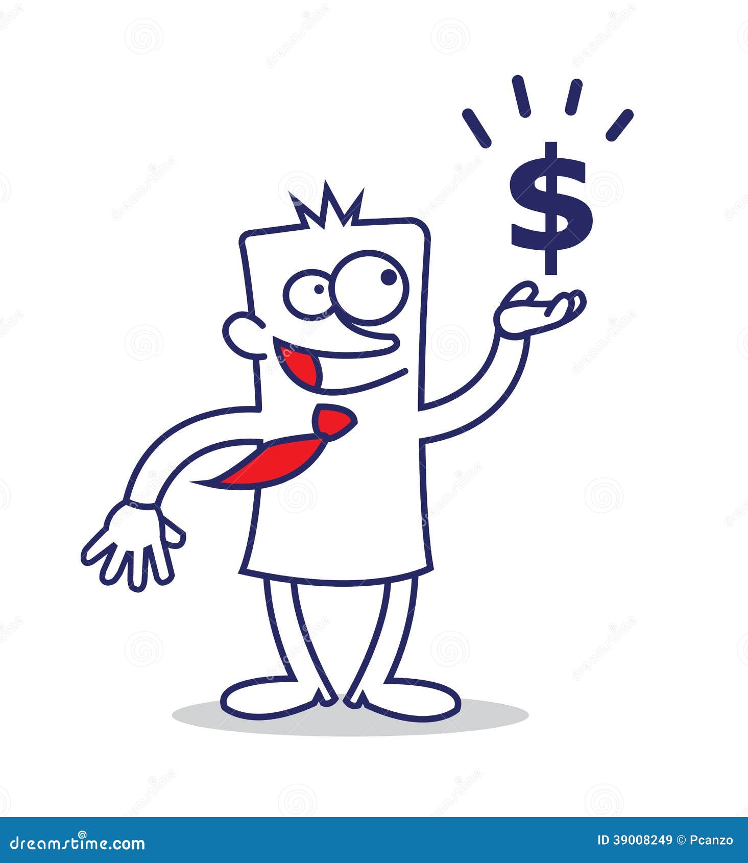 Business Man and Dollar Sign Stock Vector - Illustration of innovation ...