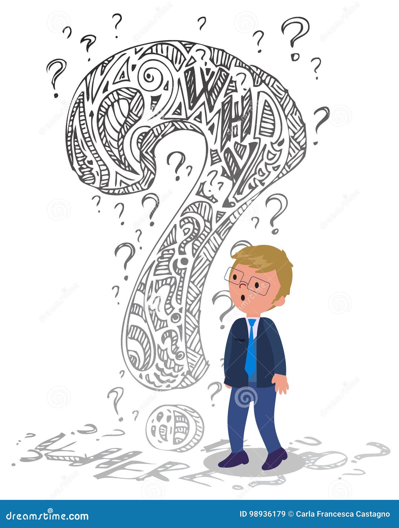 Doodle Interrogation Marks Vector Seamless Background. Endless Pattern ... Doodle Interrogation Marks Vector Seamless Background. Endless Pattern ...