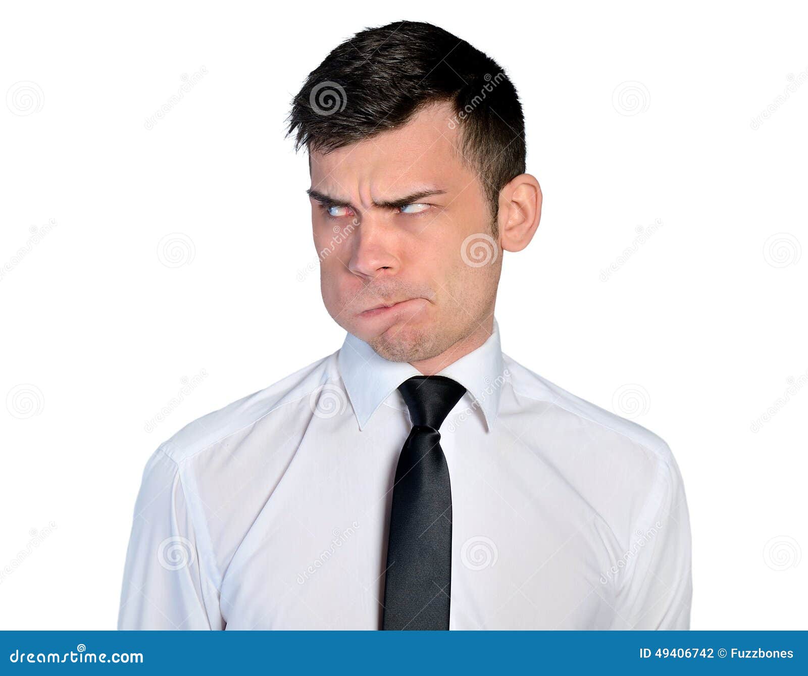 Business man doubtful face stock photo. Image of mouth - 49406742