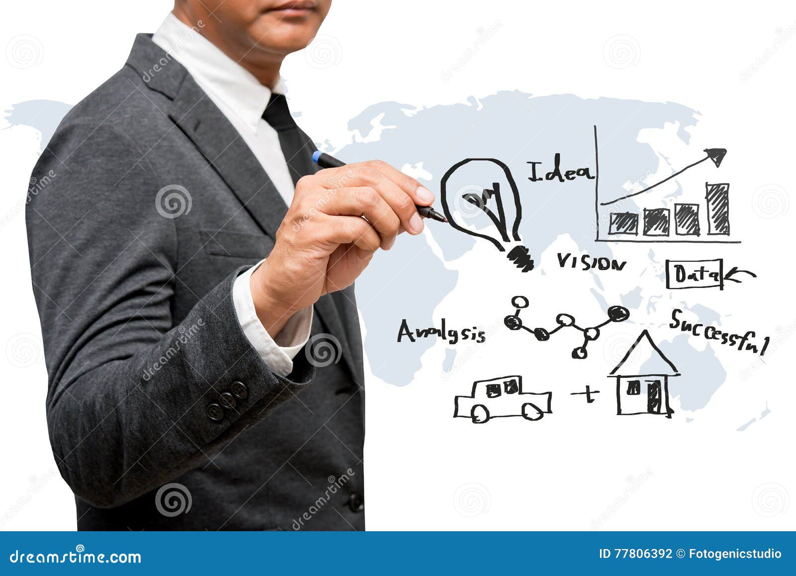 Business Man Drawing Business Ideas Stock Photo - Image of successful ...