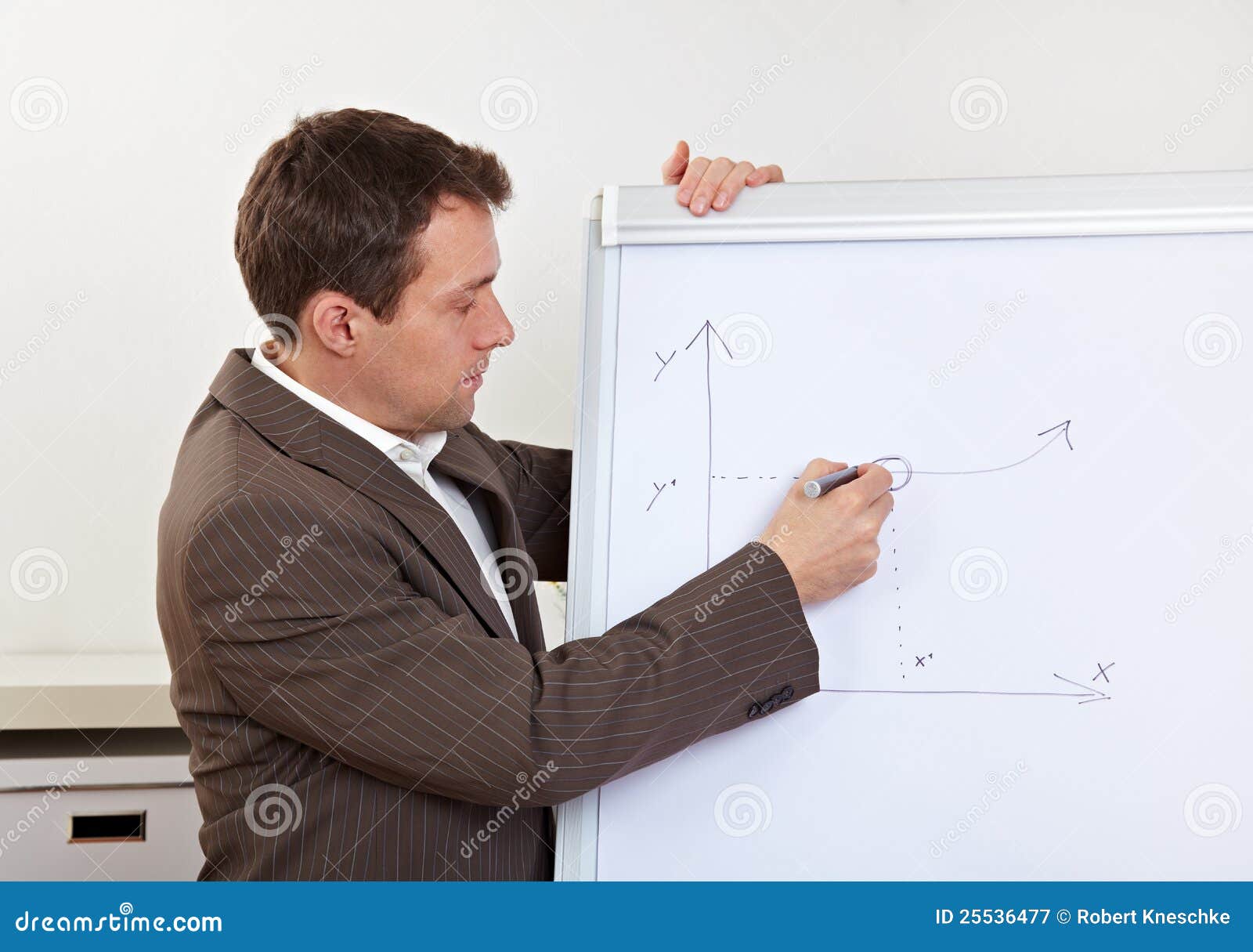 Business Man Drawing Diagramm on Stock Image - Image of scheduling ...
