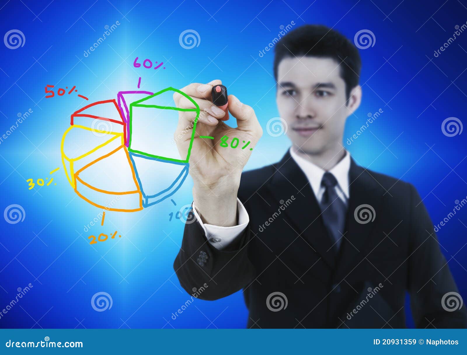 Business man drawing graph stock image. Image of finance - 20931359