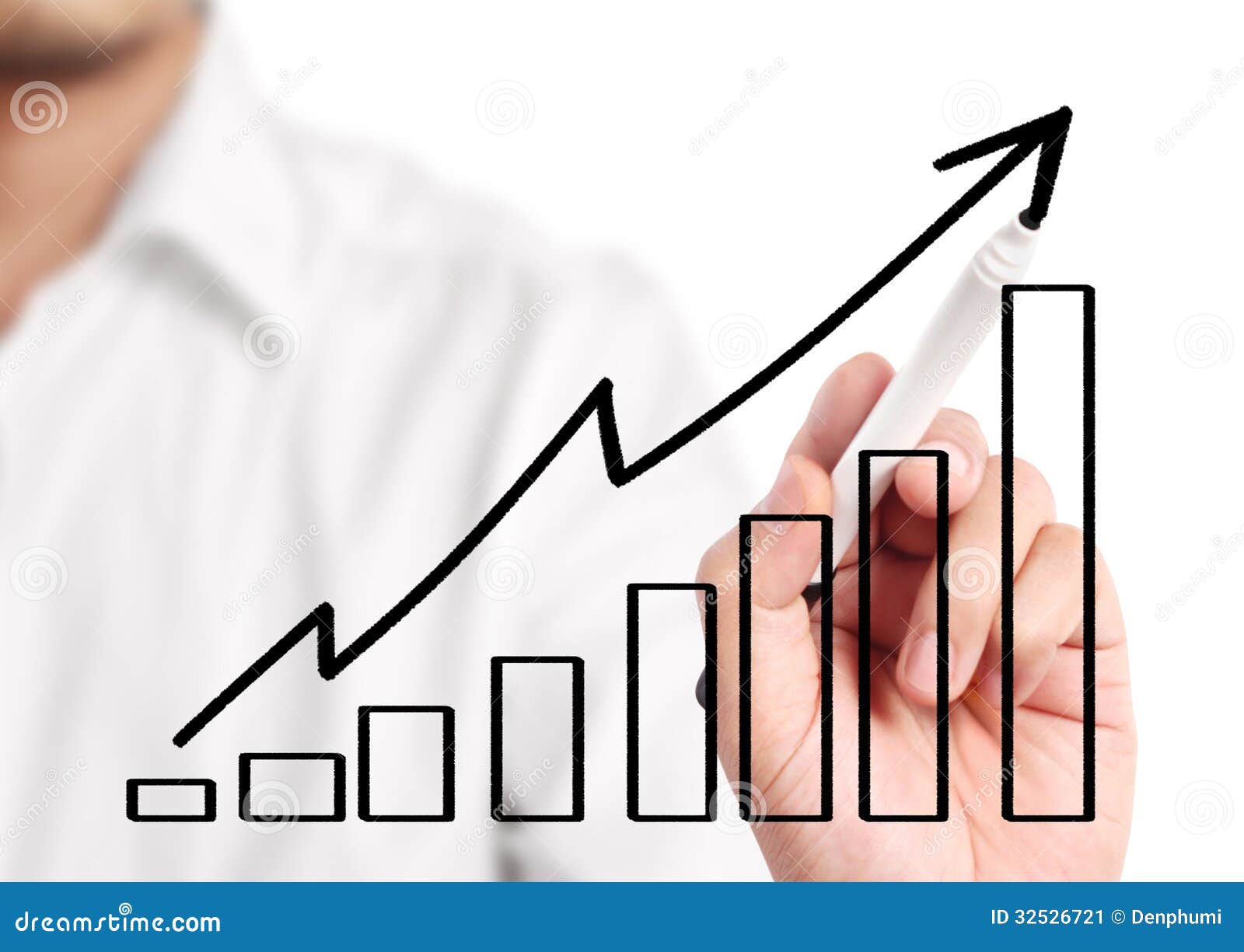 Business man drawing graph stock illustration. Illustration of control ...