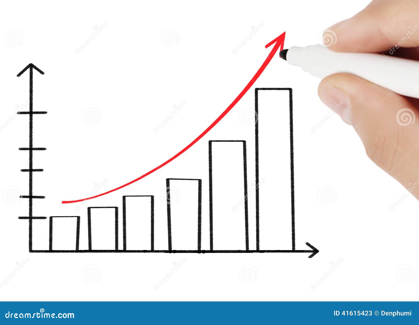 Business man drawing graph stock image. Image of market - 41615423