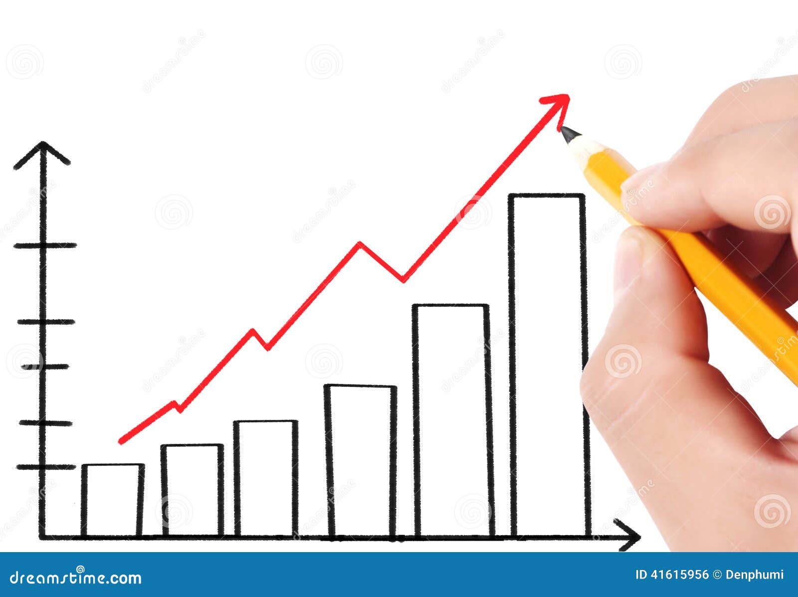 Business man drawing graph stock photo. Image of aspirations - 41615956