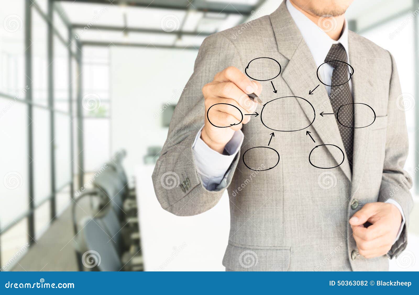 Business Man Drawing Graph To Success Stock Photo - Image of clean ...