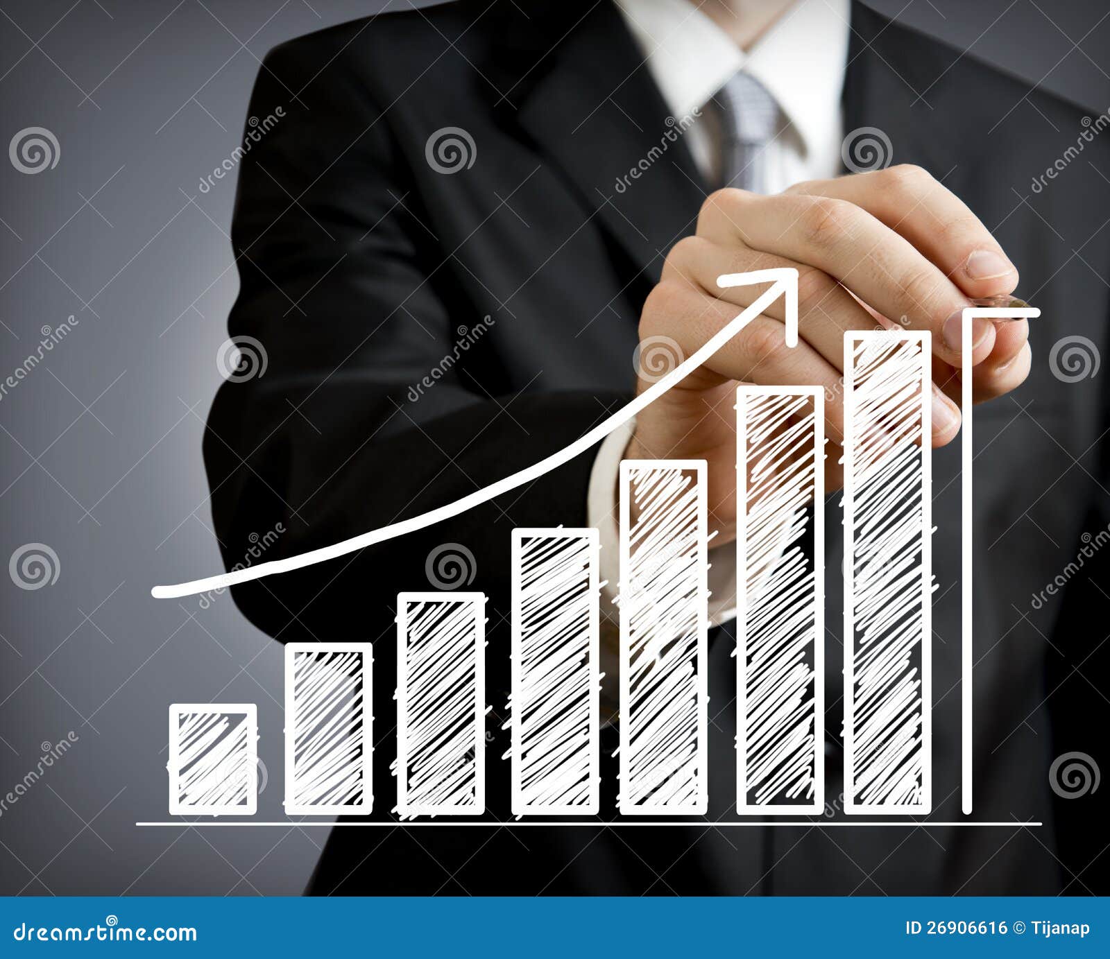 Business Man Drawing a Growing Graph Stock Photo - Image of diagram ...