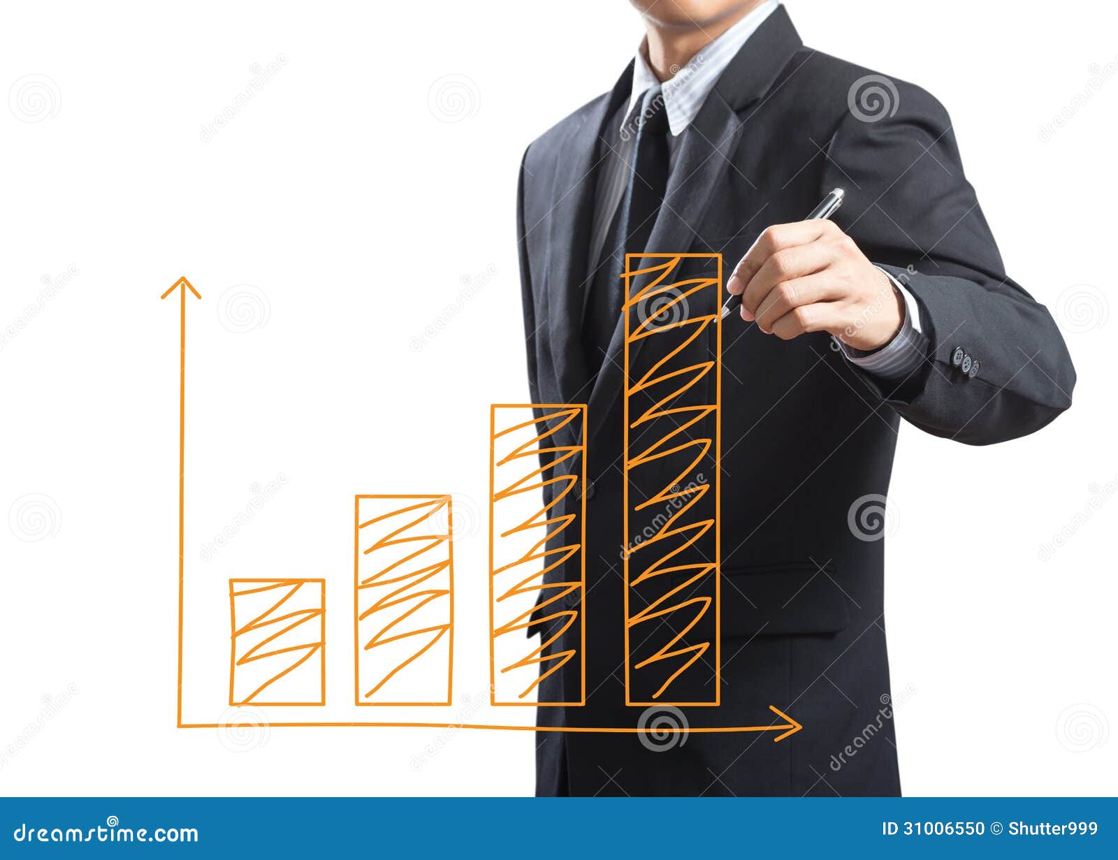 Business Man Drawing a Growing Graph Stock Photo - Image of conceptual ...