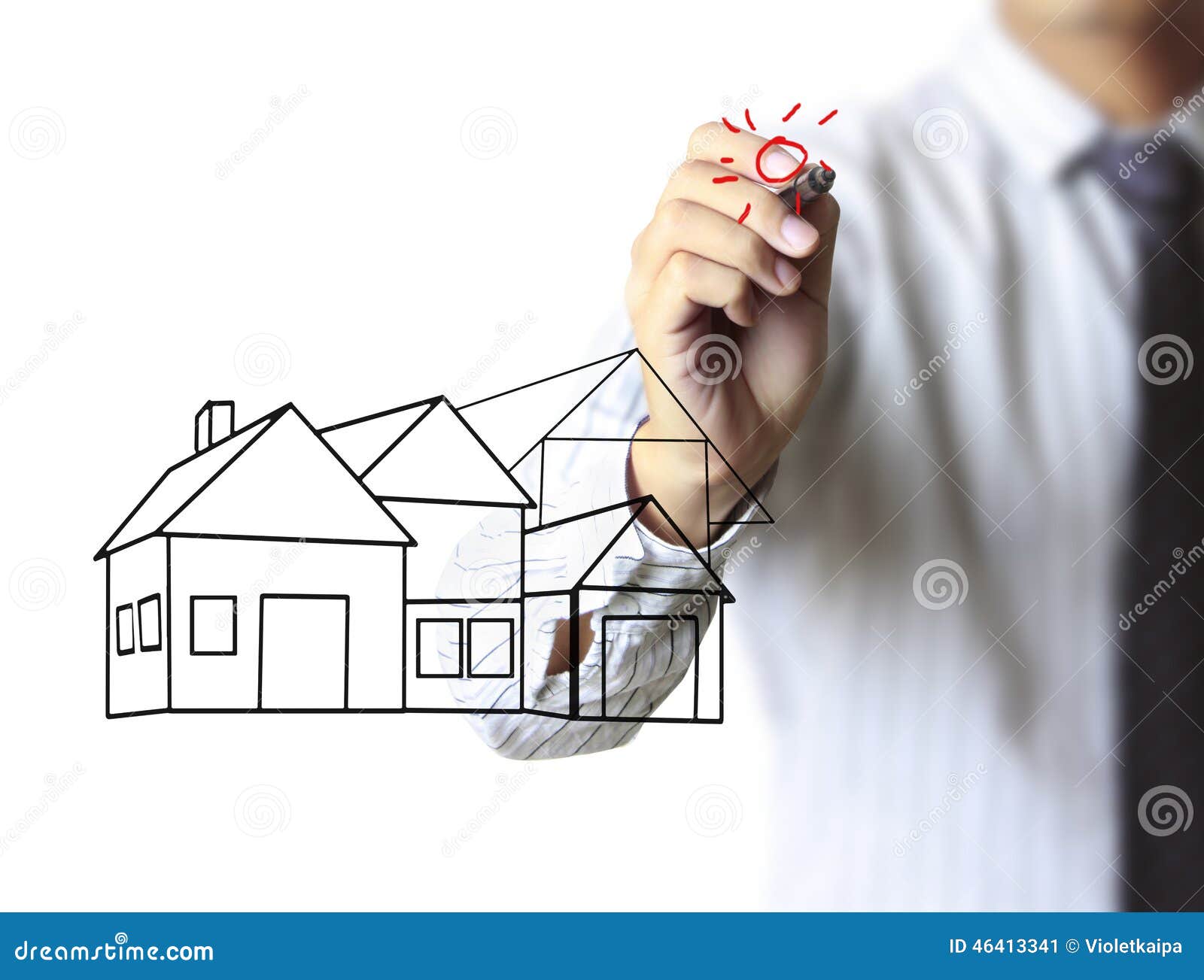 Business man drawing house stock image. Image of estate - 46413341