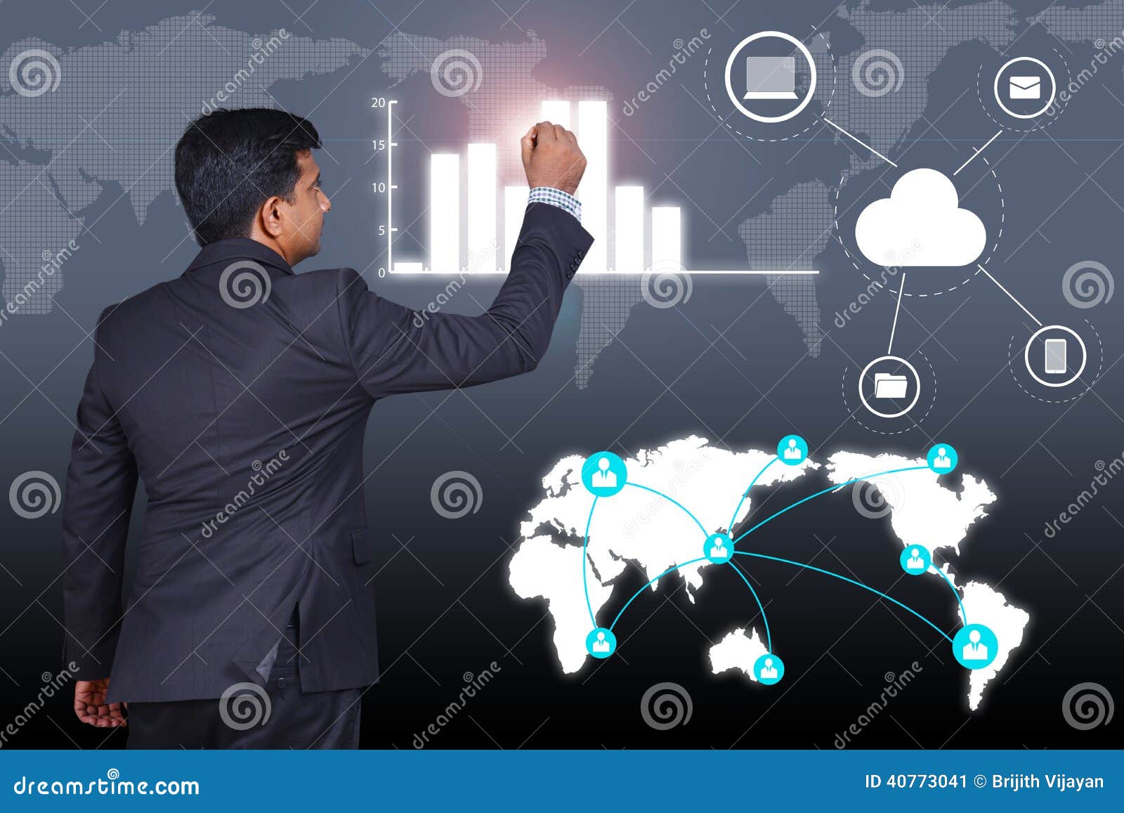 Business Man Drawing Increased Growth Graph Stock Illustration ...