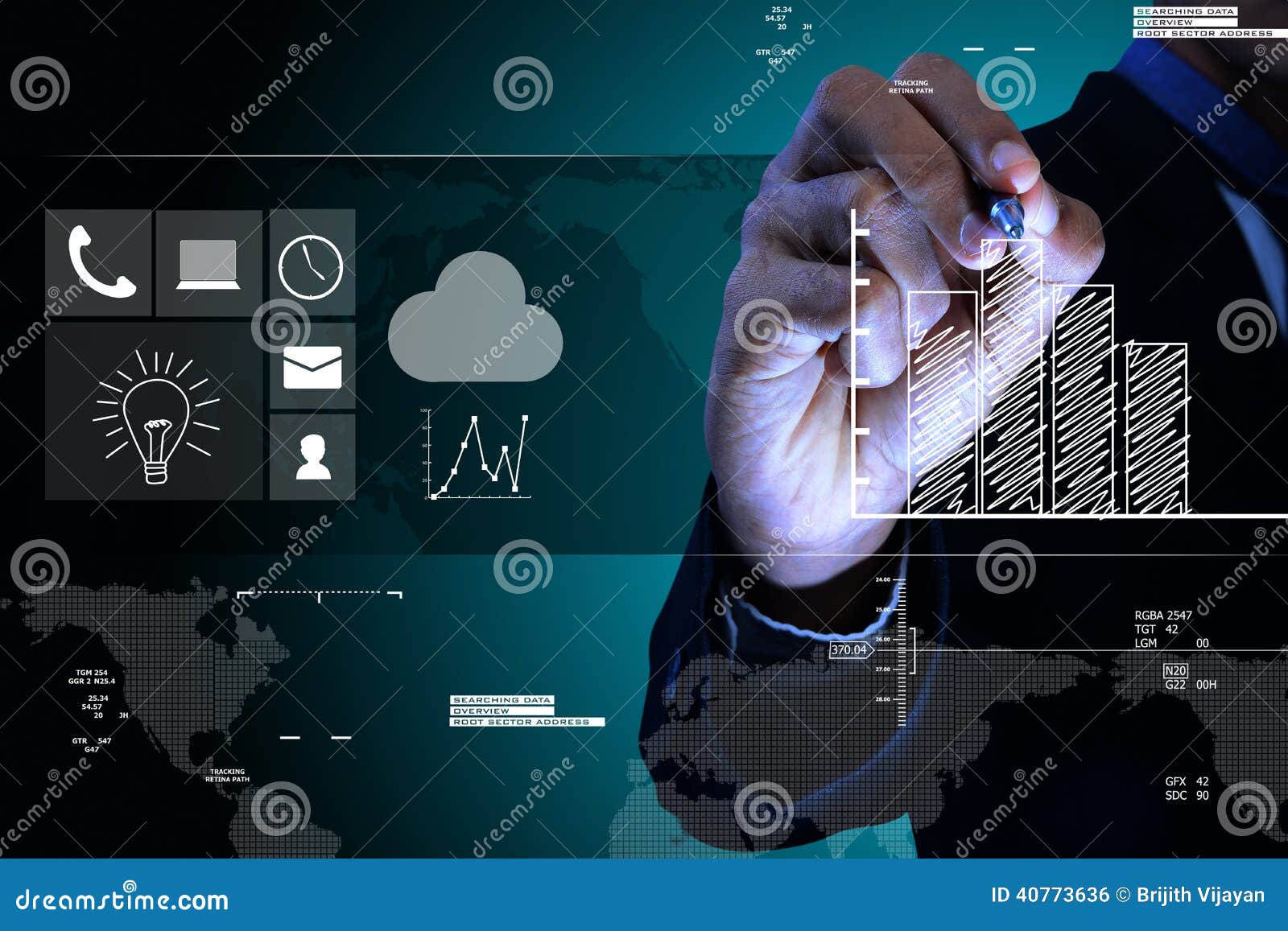 Business Man Drawing Increased Growth Graph Stock Illustration ...