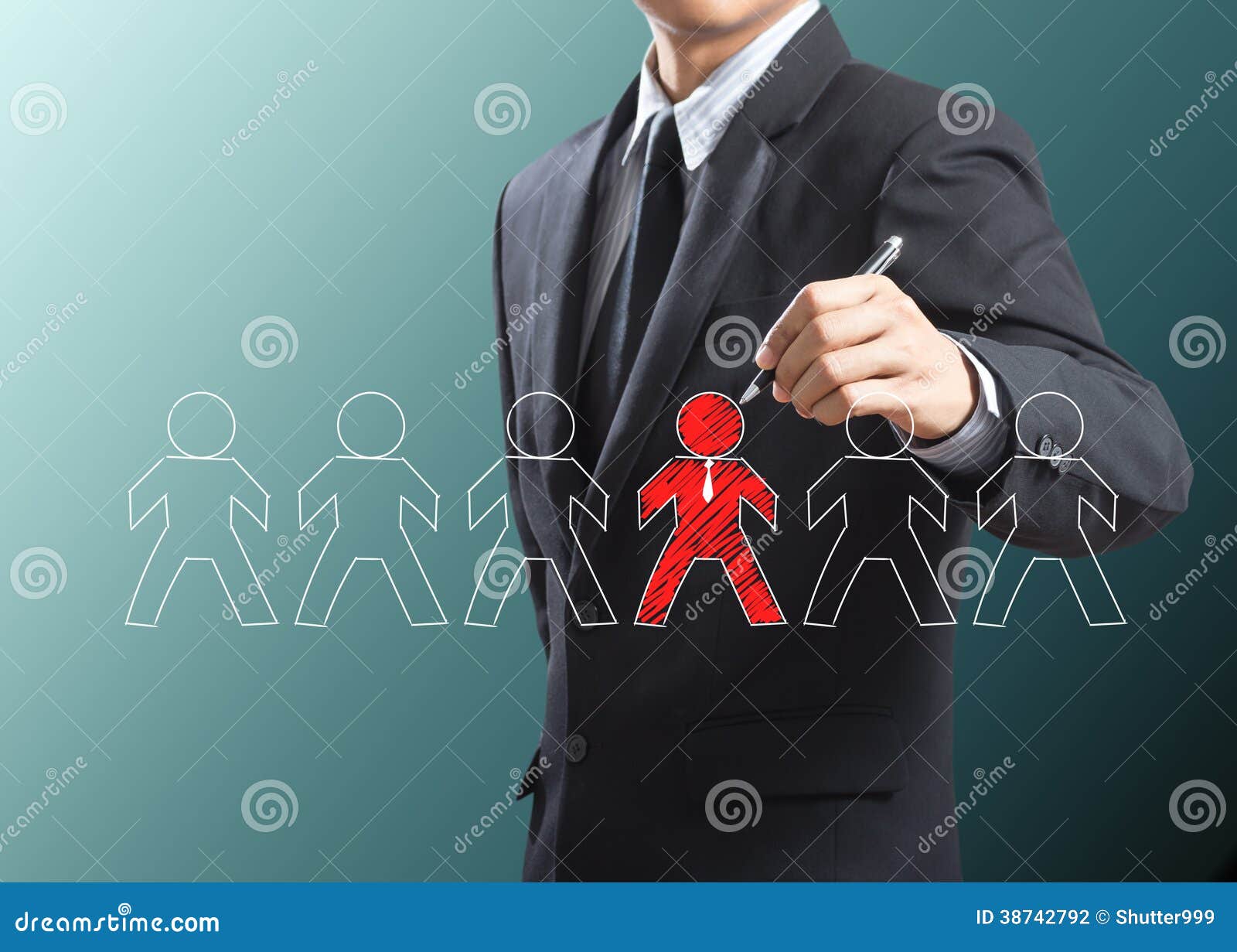 Business Man Drawing Leadership Concept Stock Photo - Image of ...