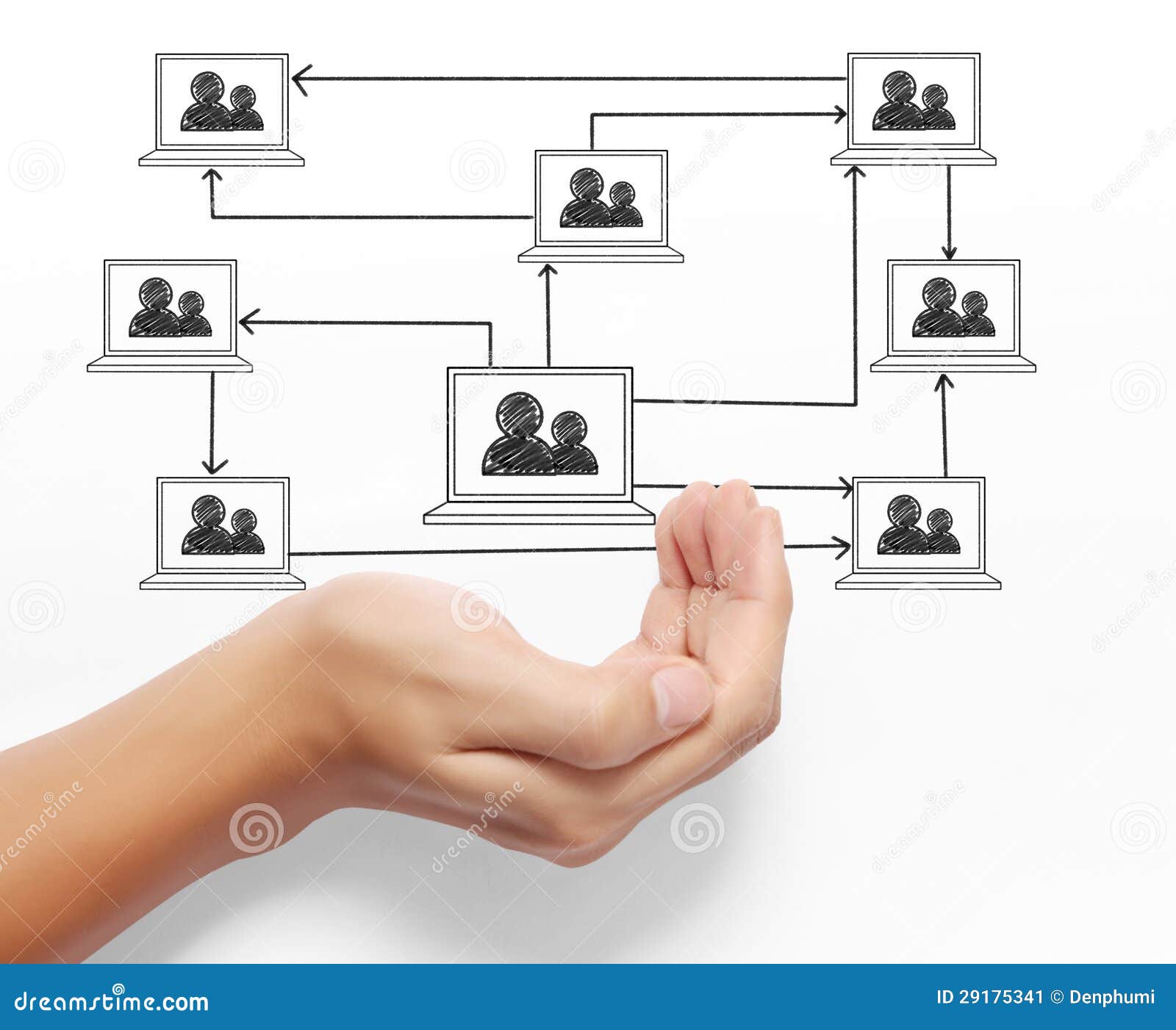 Business Man Drawing Social Network Stock Illustration - Illustration ...
