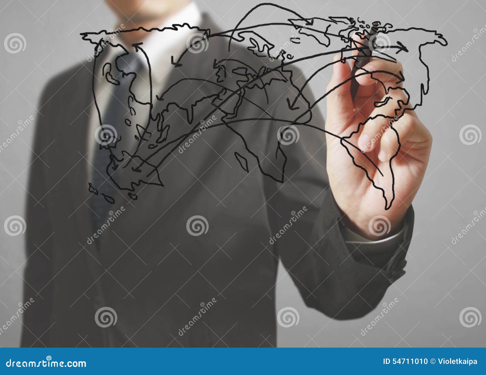 Business Man Drawing Social Network Stock Photo - Image of connect ...