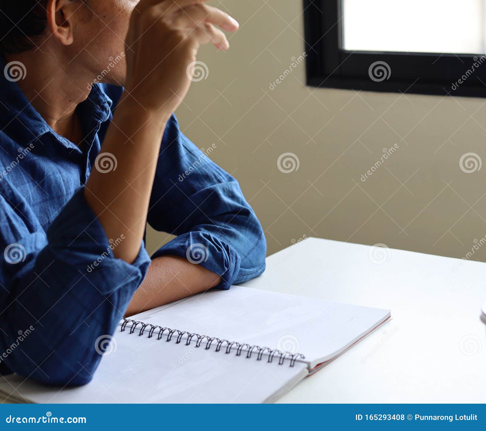Business Man Drawing and Writing Creative Work on Table in the Offices ...