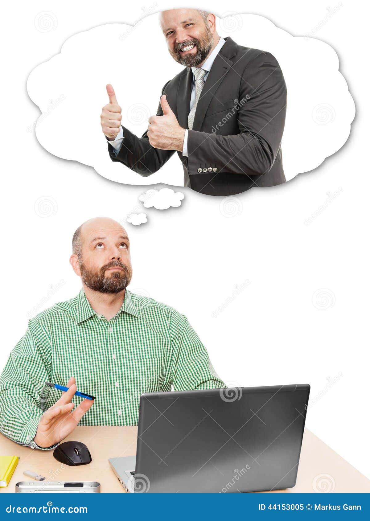 Business man dreaming stock image. Image of green, beard - 44153005