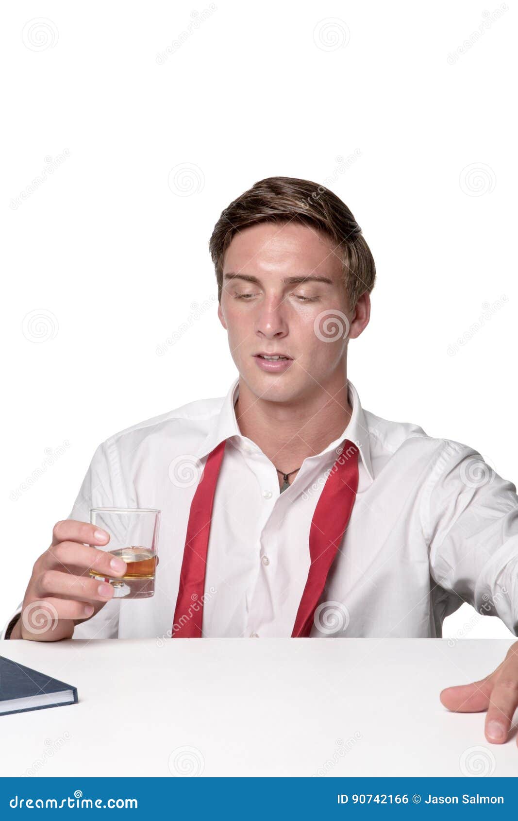 Business Man Drinking Alcohol at Work Stock Photo - Image of ...