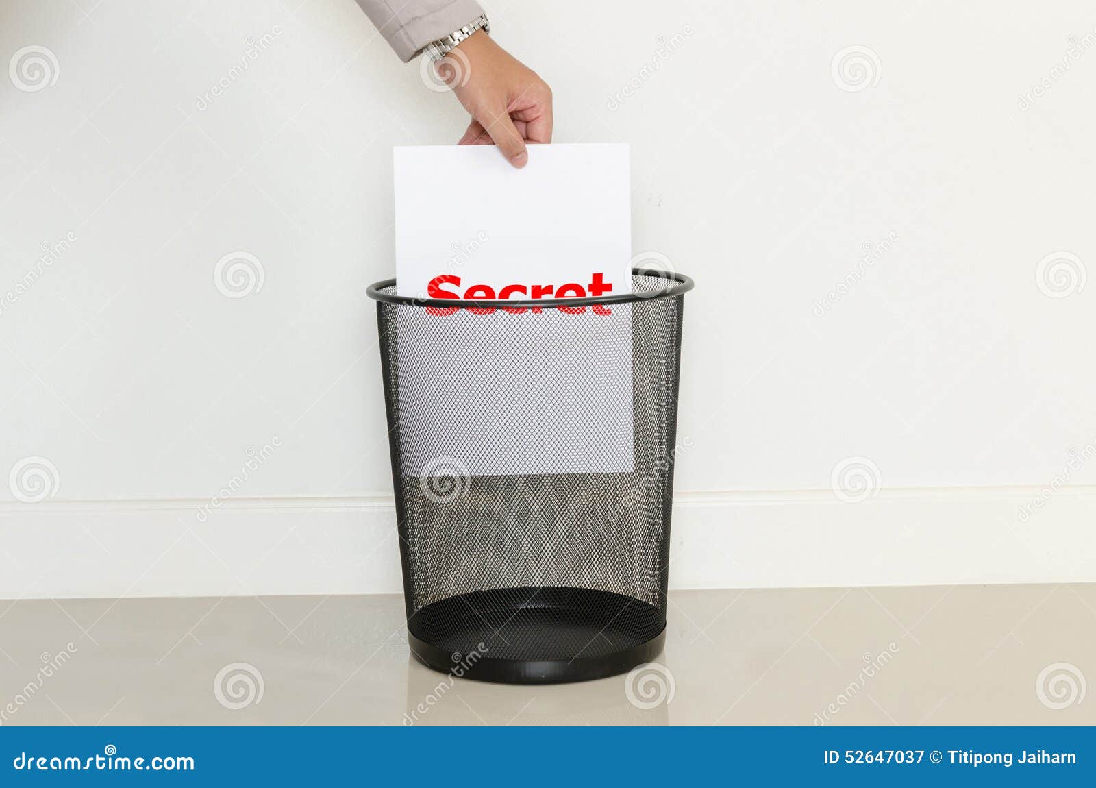 Business Man Drop A Useless Paper In To The Trash Stock Image - Image ...