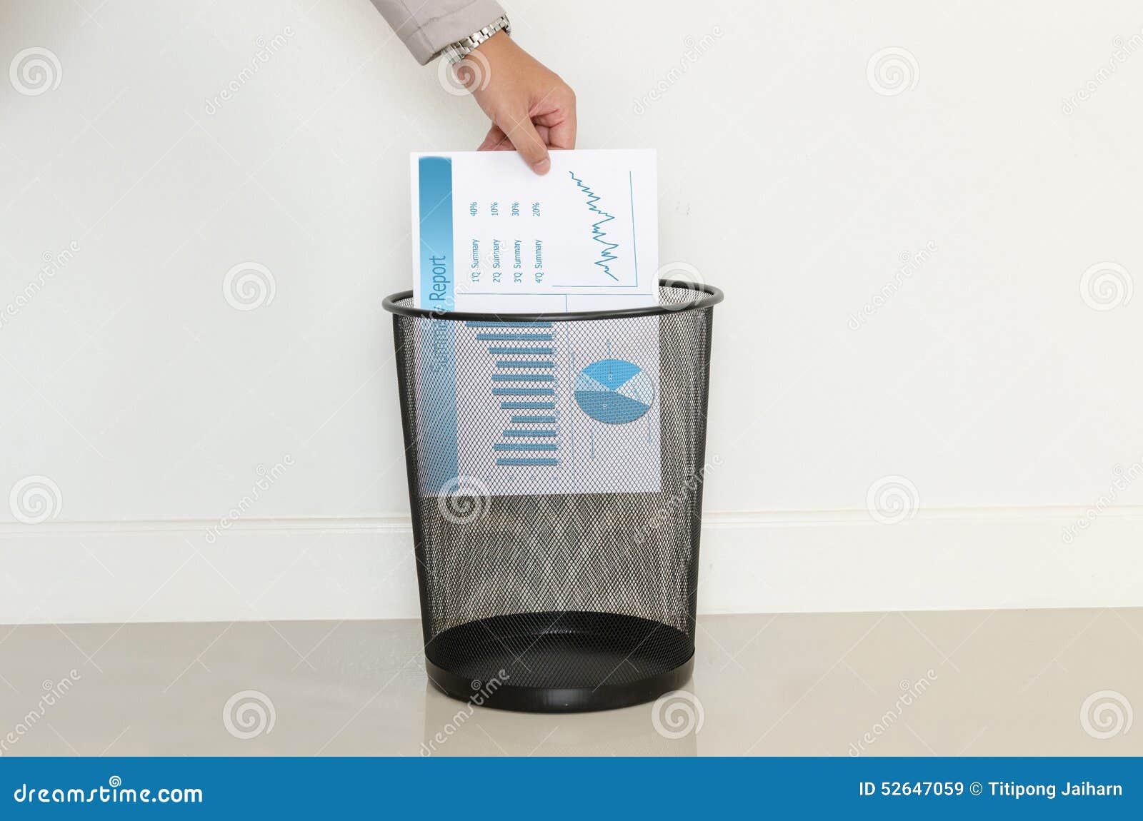 Business Man Drop a Useless Paper in To the Trash Stock Image - Image ...