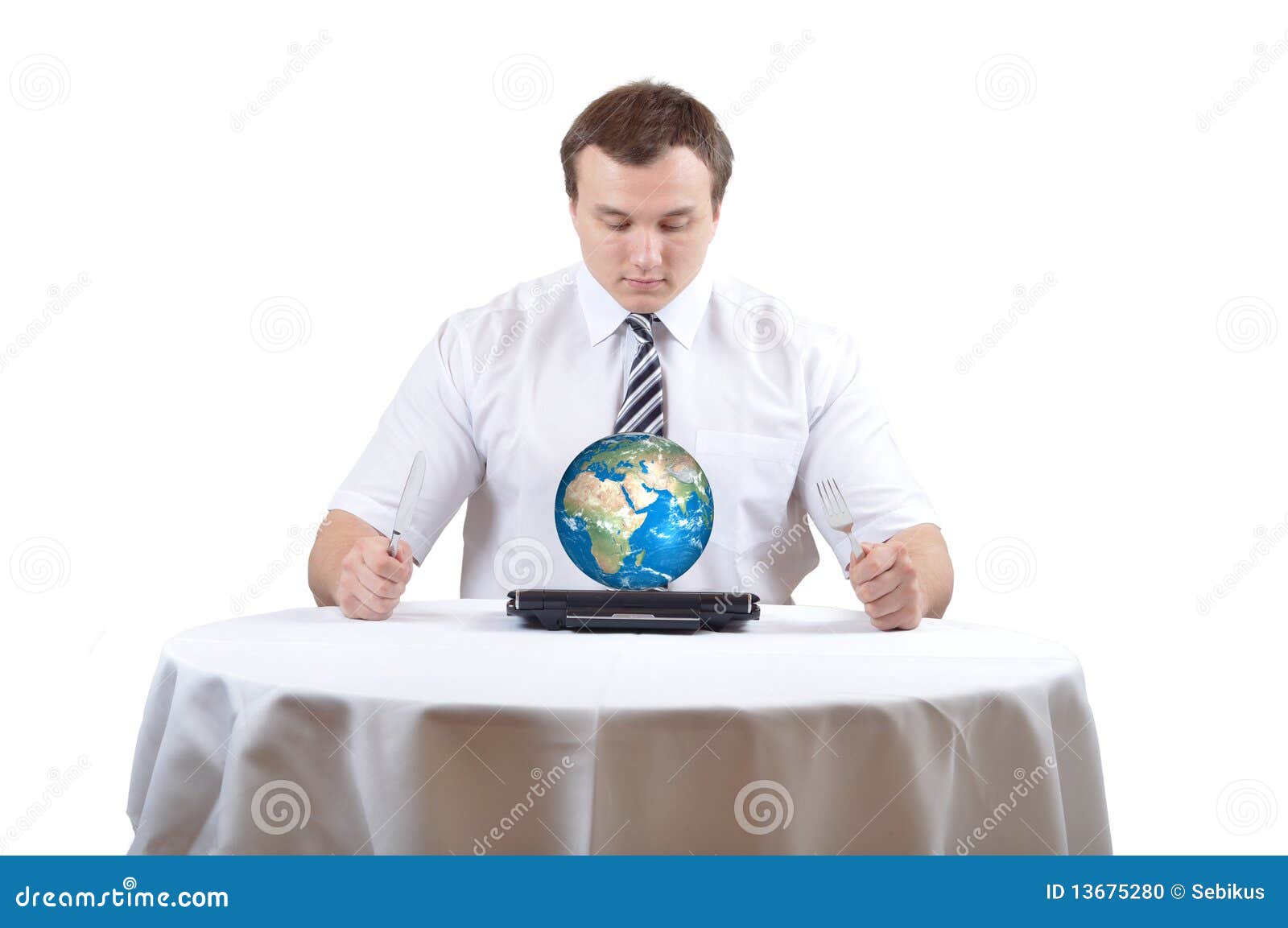 Business man and Earth stock photo. Image of global, australia - 13675280