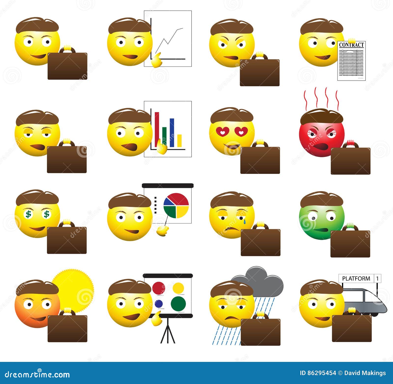 Emoticons Selection Stock Illustrations – 10 Emoticons Selection Stock ...