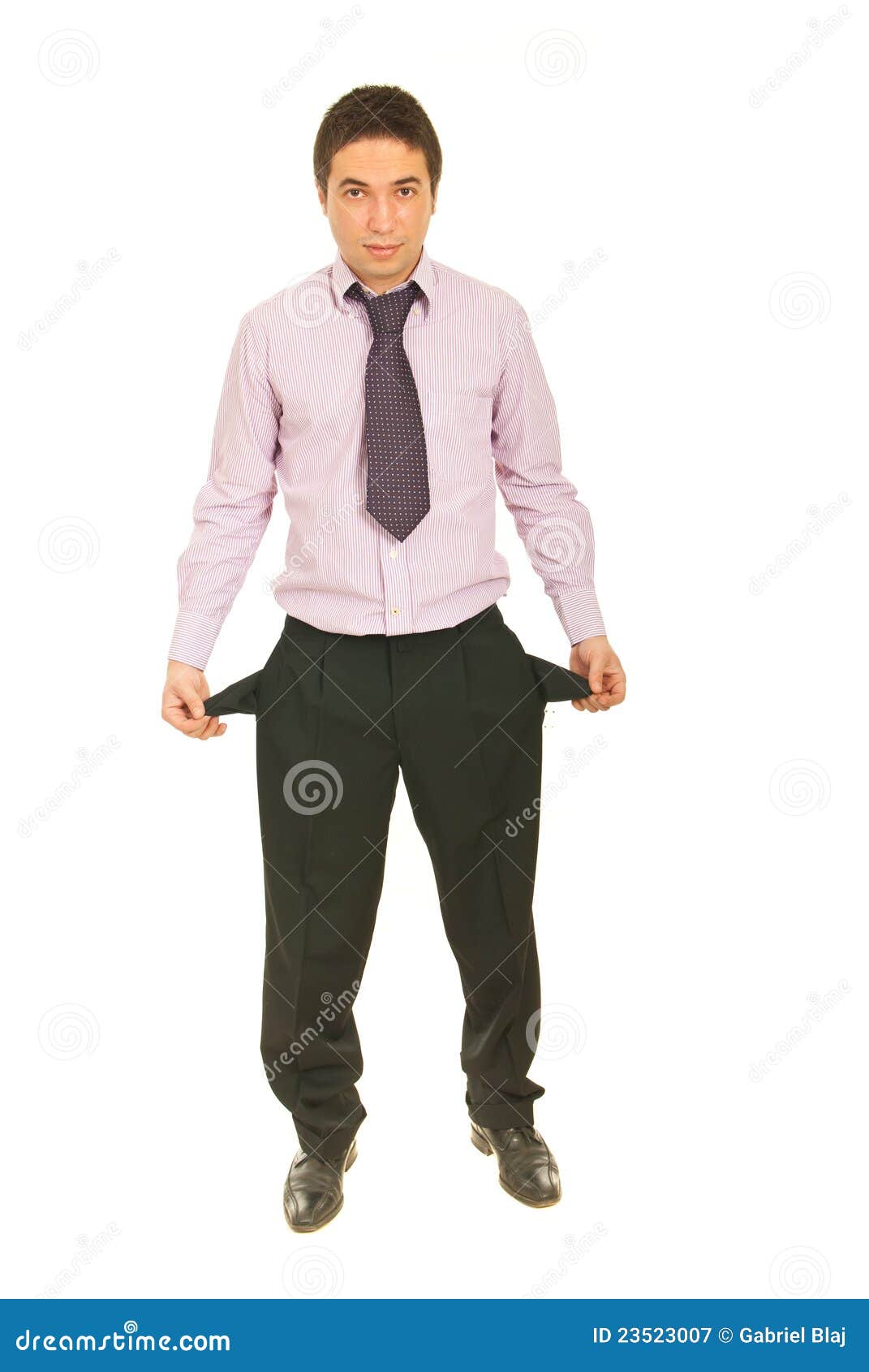 Business Man with Empty Pockets Stock Image - Image of male, attractive ...