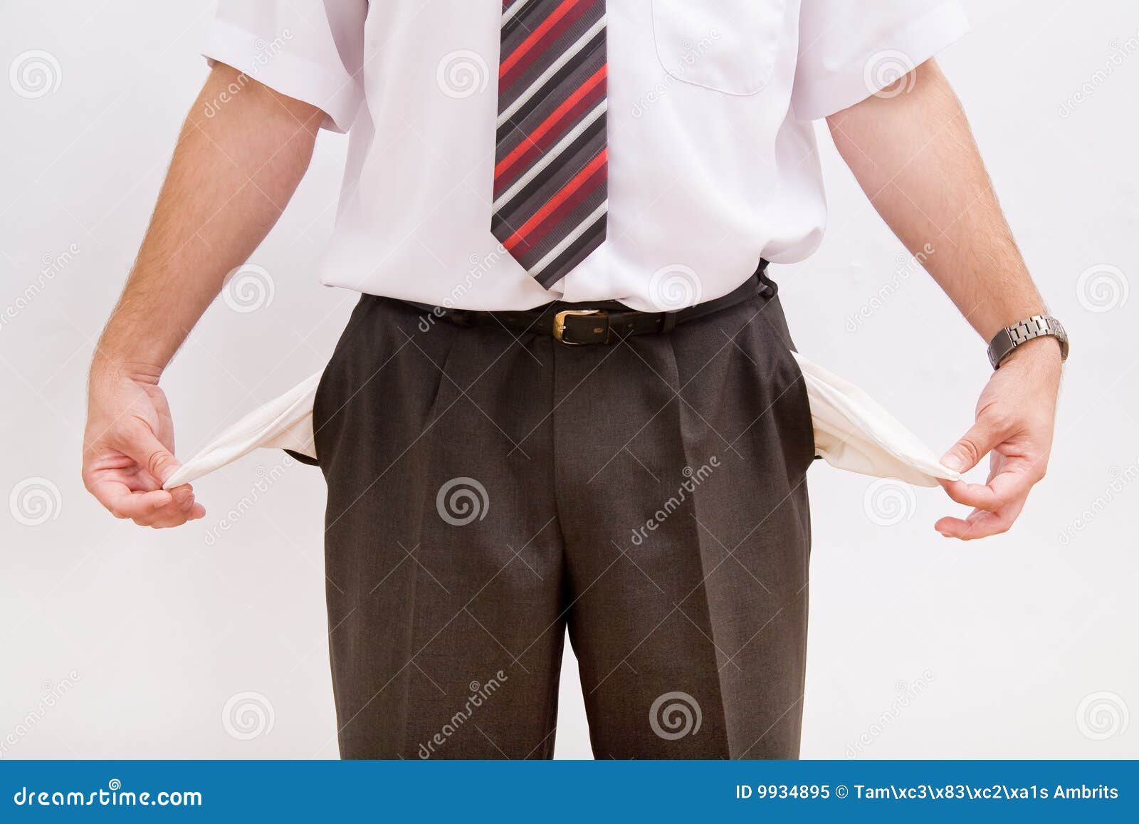 Business Man with Empty Pockets Stock Image - Image of broke, hands ...