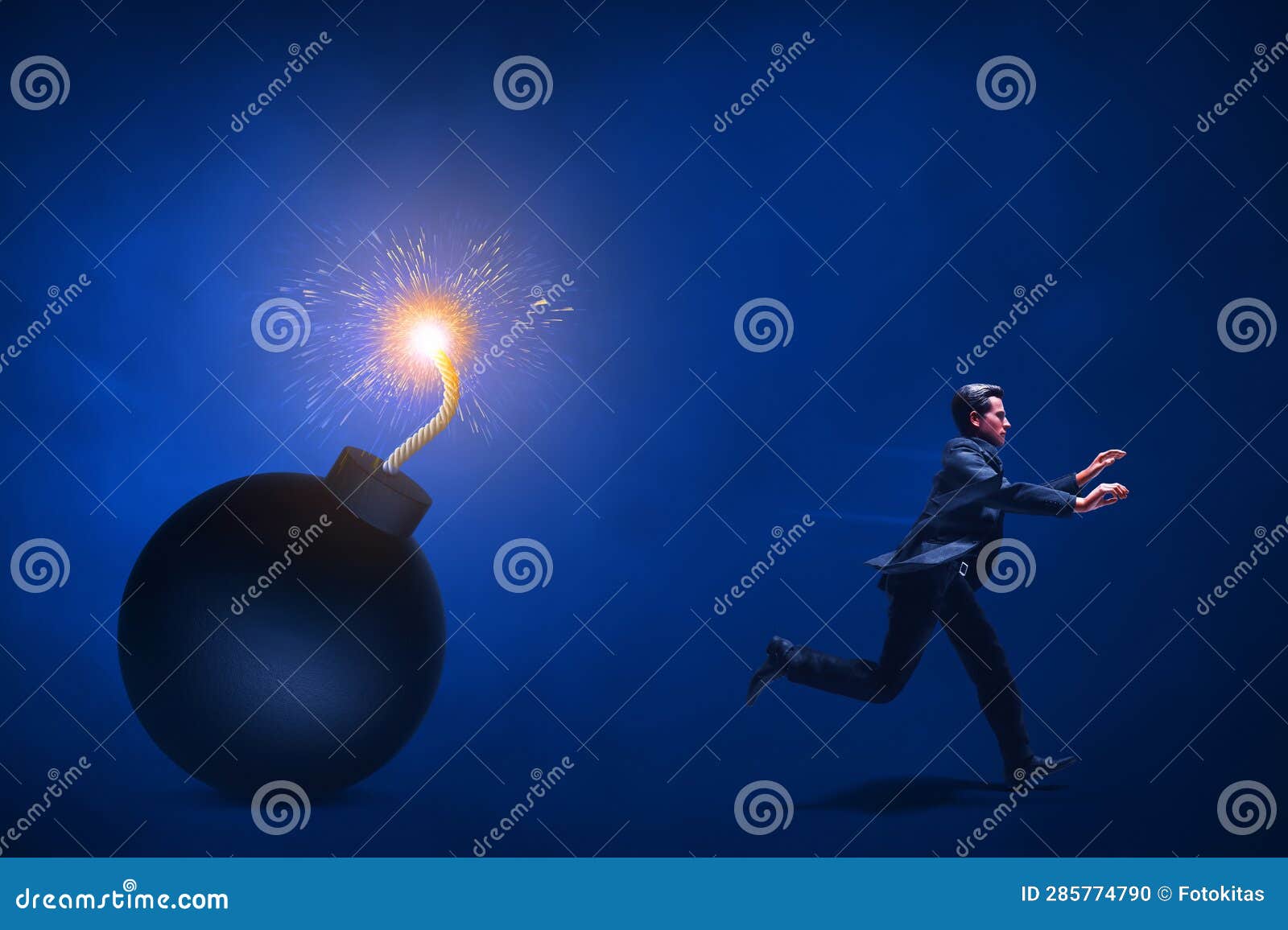 Business Man Escape 3d Illustrations Stock Illustration - Illustration ...