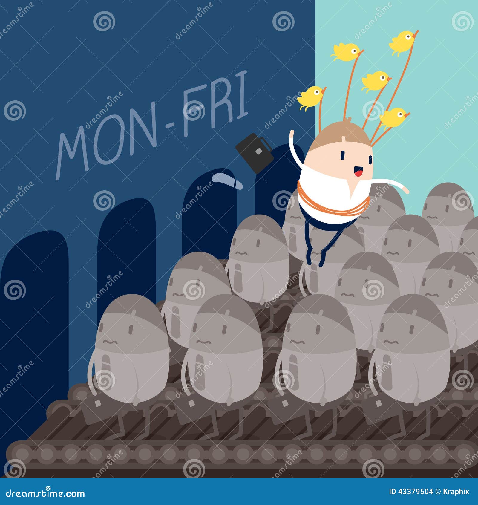 Business Man Escape from Routine Office Life Stock Vector ...