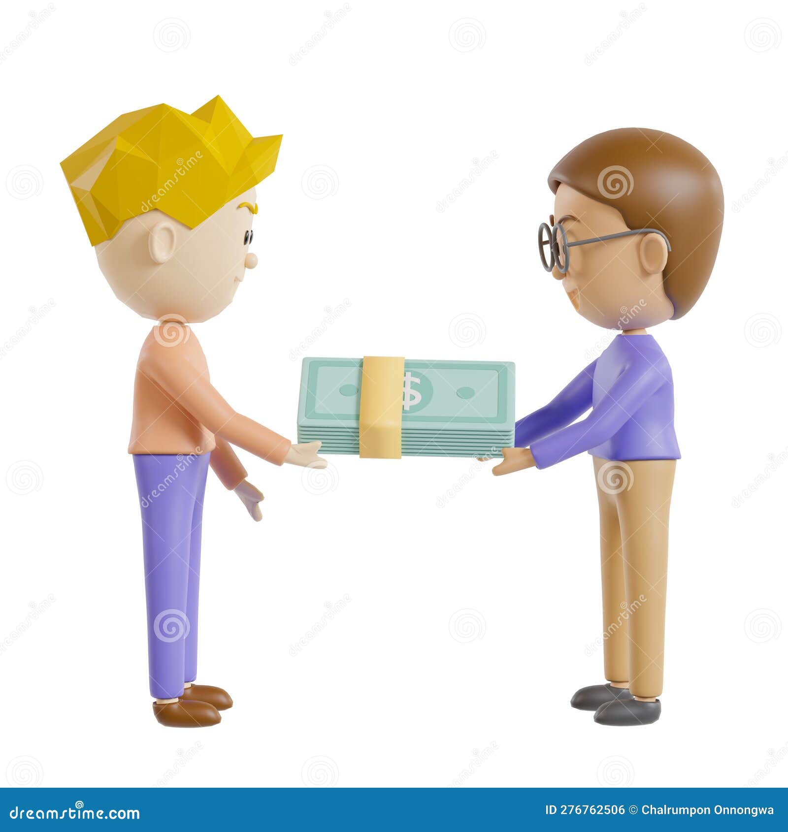Business Man Exchange Money Isolate on White. Stock Illustration ...