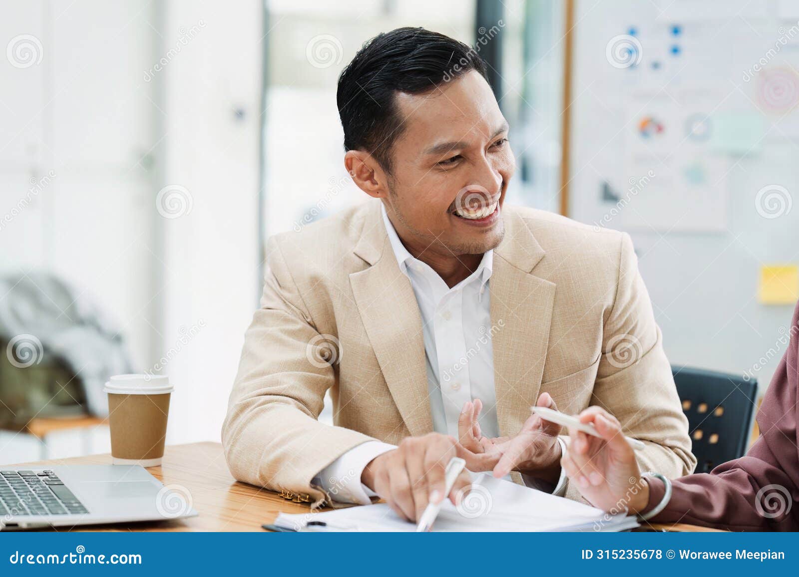 Business Man Executive Discussing Project Plan with Employee in ...