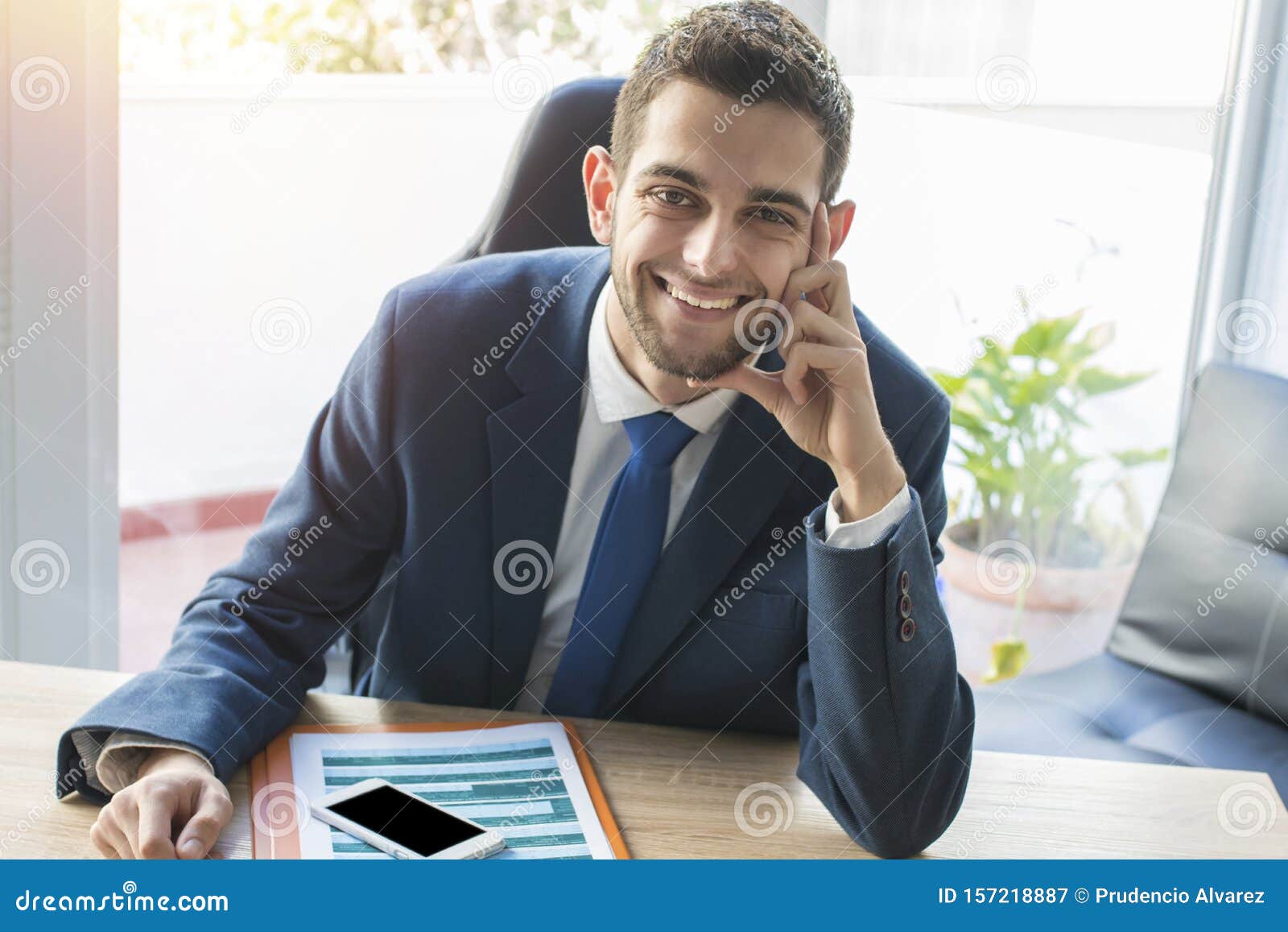 Businessman at office stock image. Image of happy, looking - 157218887