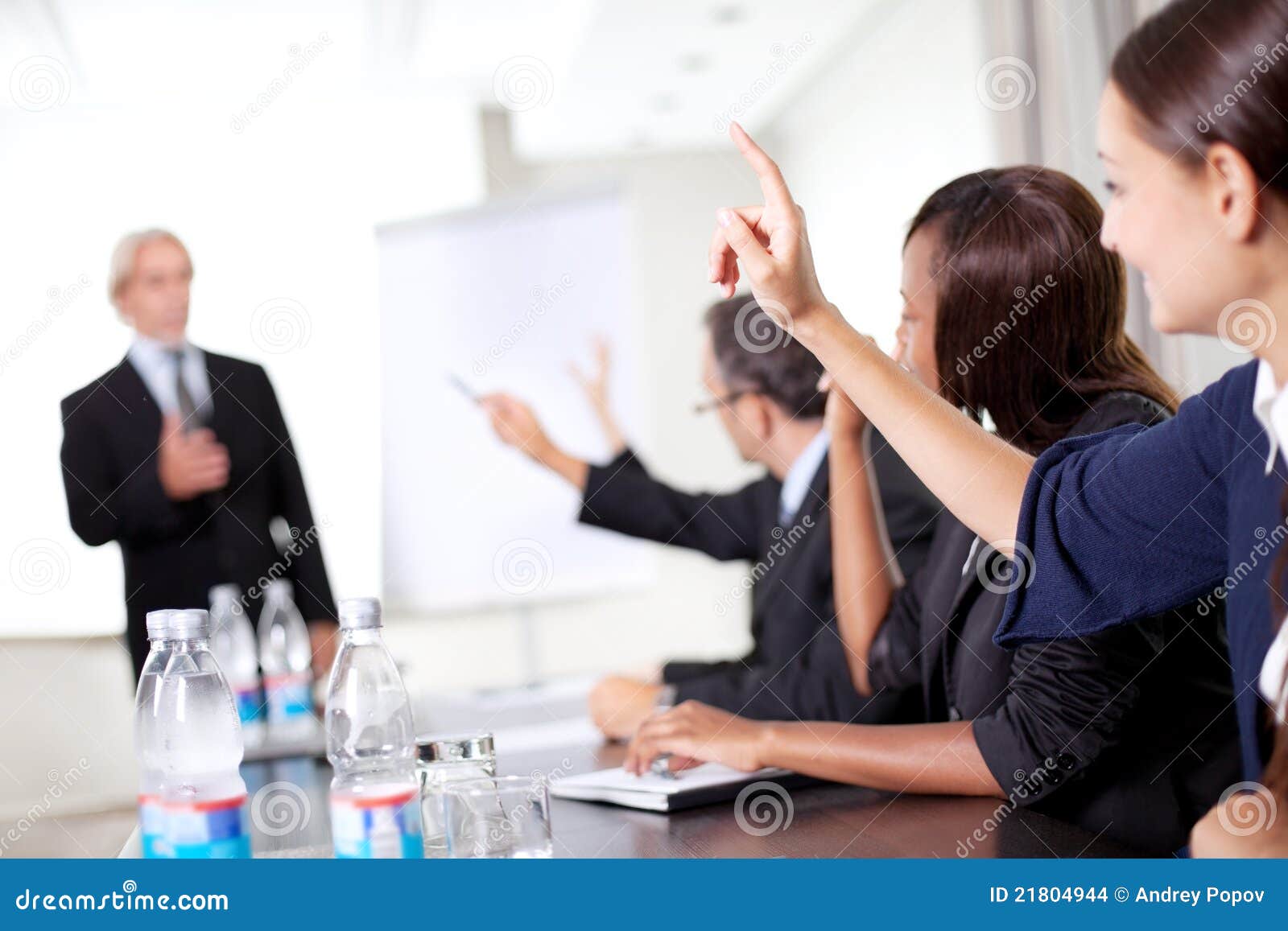 Business Man Explaining To His Team Stock Photo - Image of female ...