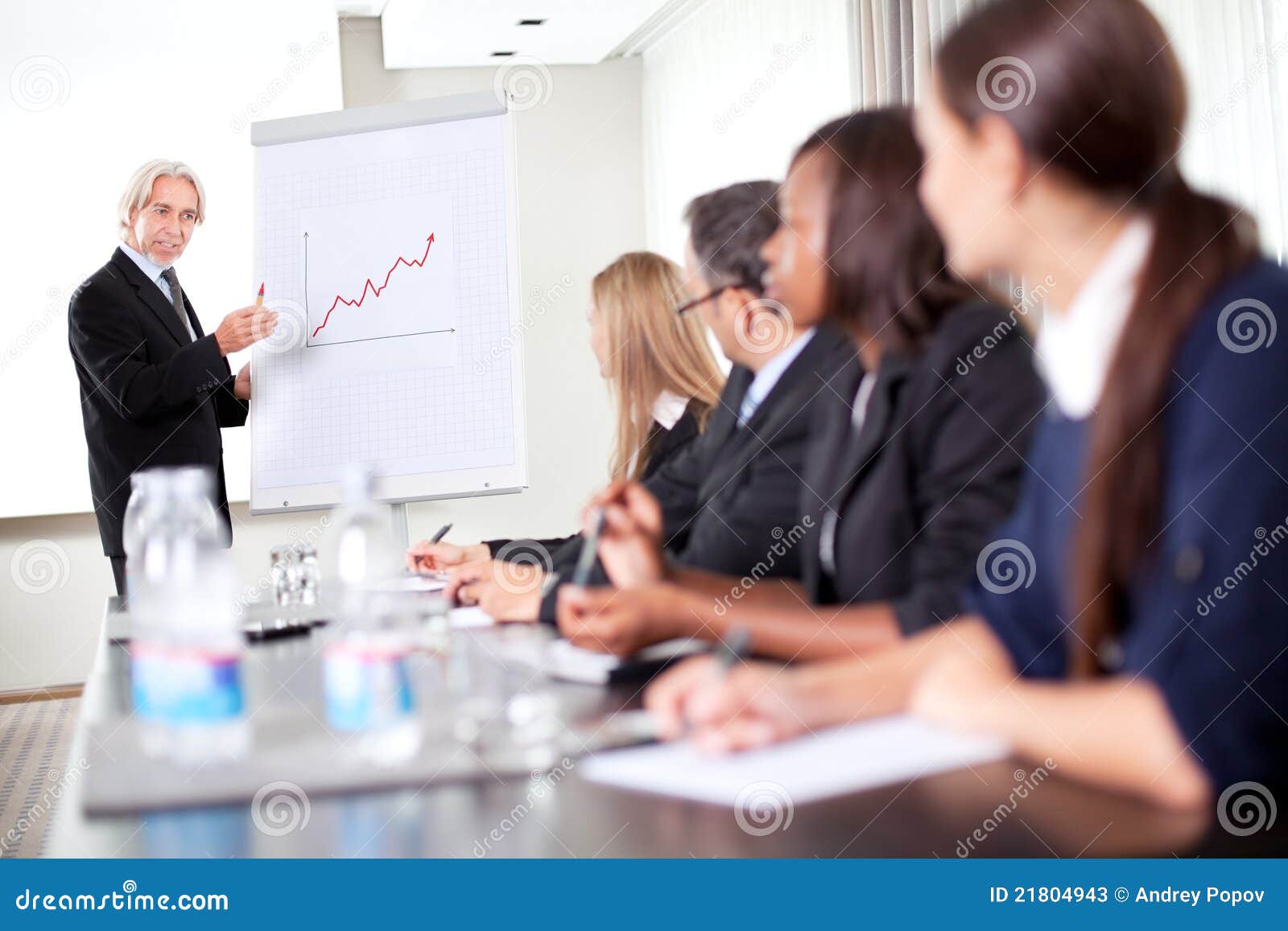 Business Man Explaining To His Team Sales Team Stock Image - Image of ...