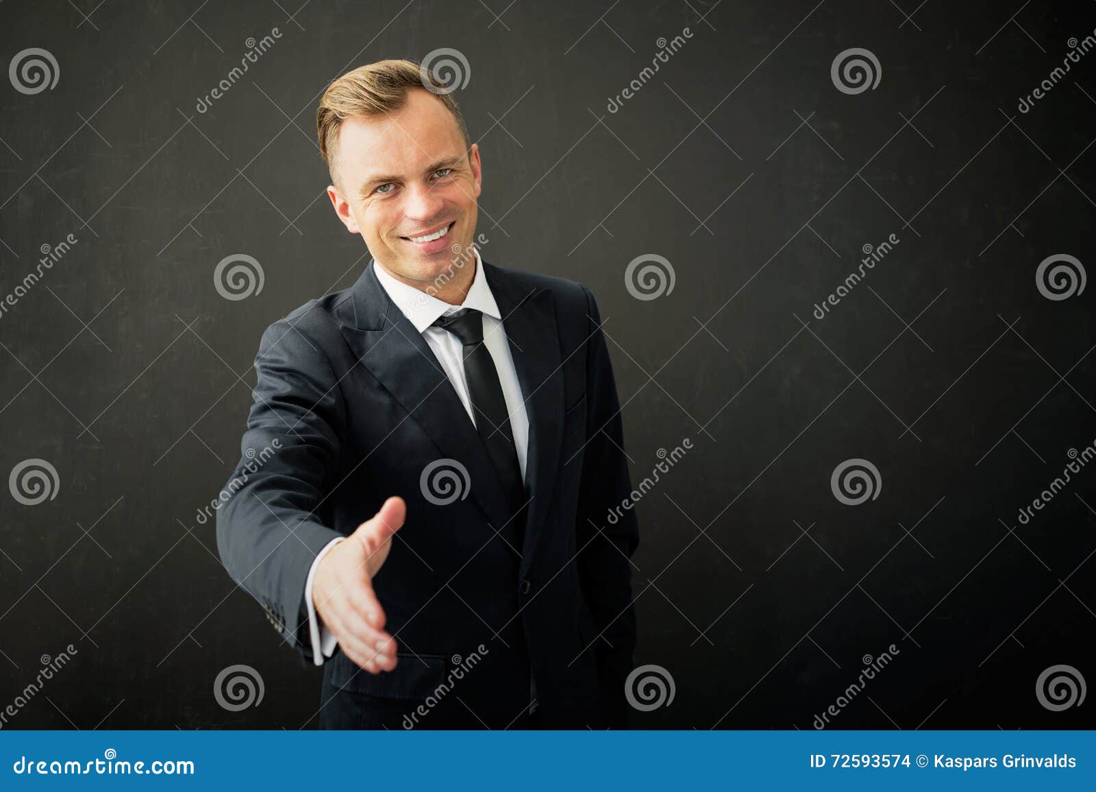 Business Man with Extended Hand Stock Photo - Image of trust, isolated ...