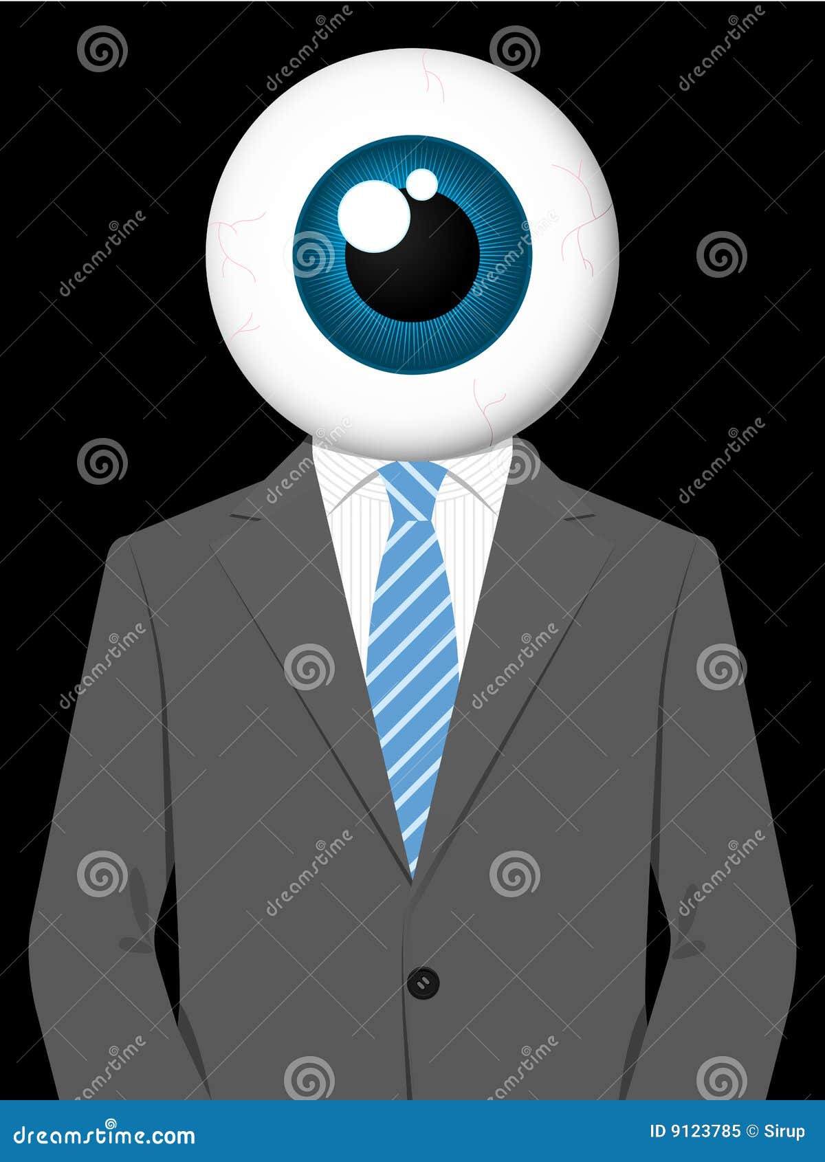 Business Man with Eyeball Head Stock Vector - Illustration of survey, chemise: 9123785