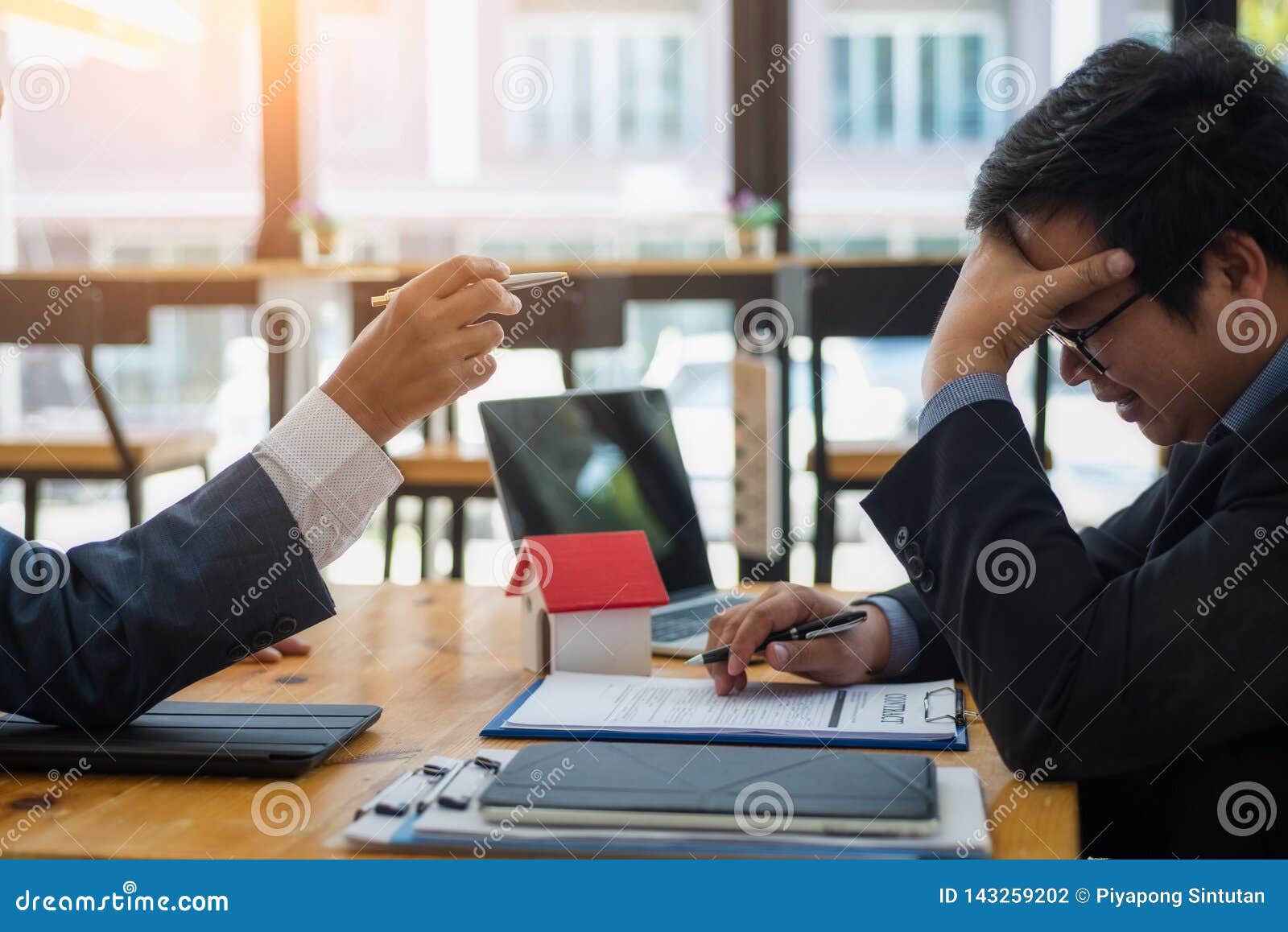 Business Man Eyes Fatigue at Work about Feeling Strain Tension Problem ...