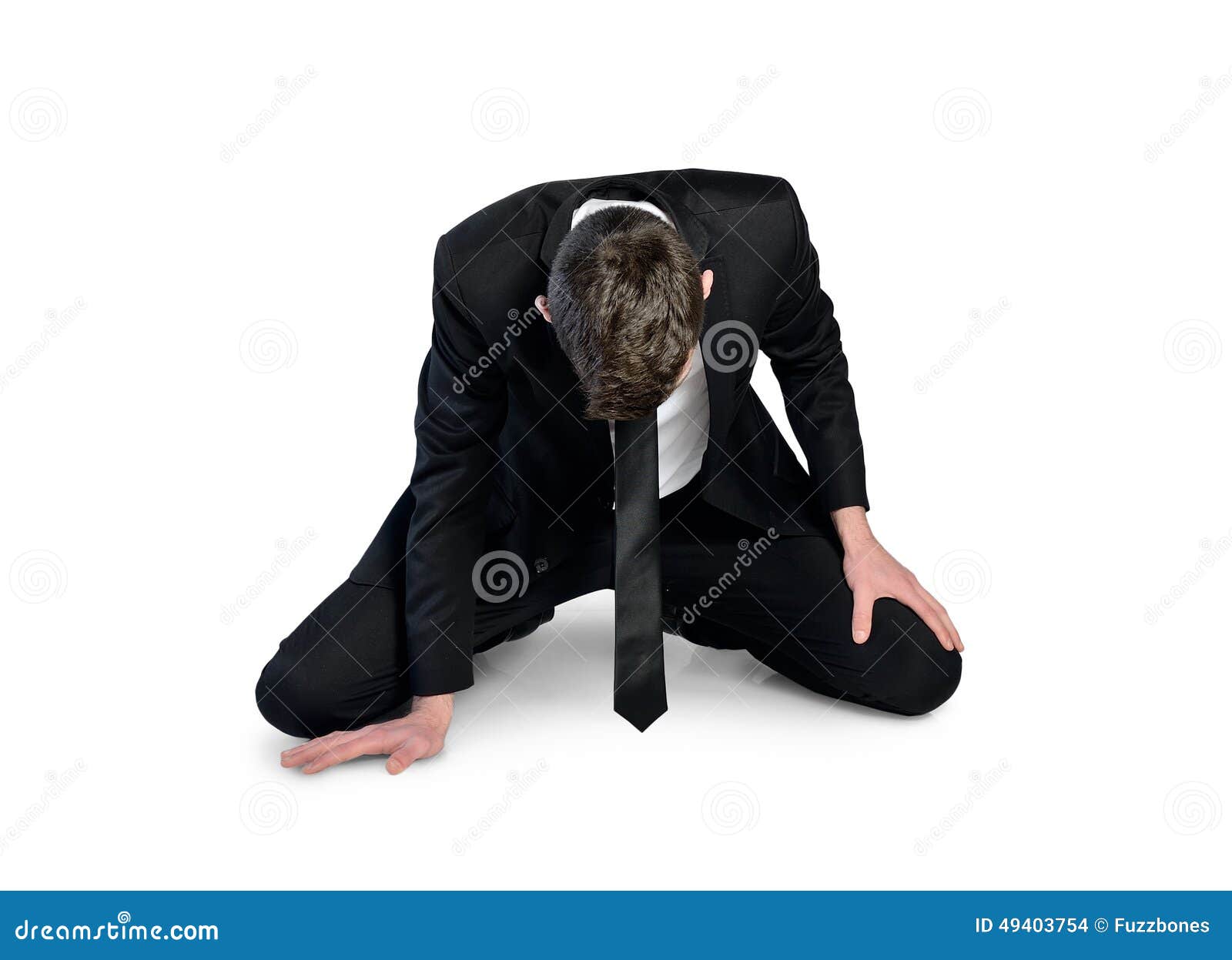 Business Man Failure Sit Down Stock Photo - Image of knees, fatigue ...