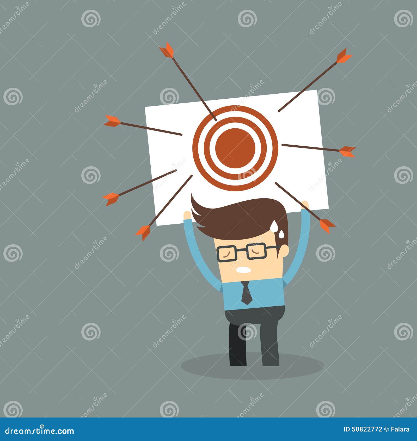 Business Man Failure on Target Stock Vector - Illustration of fail ...