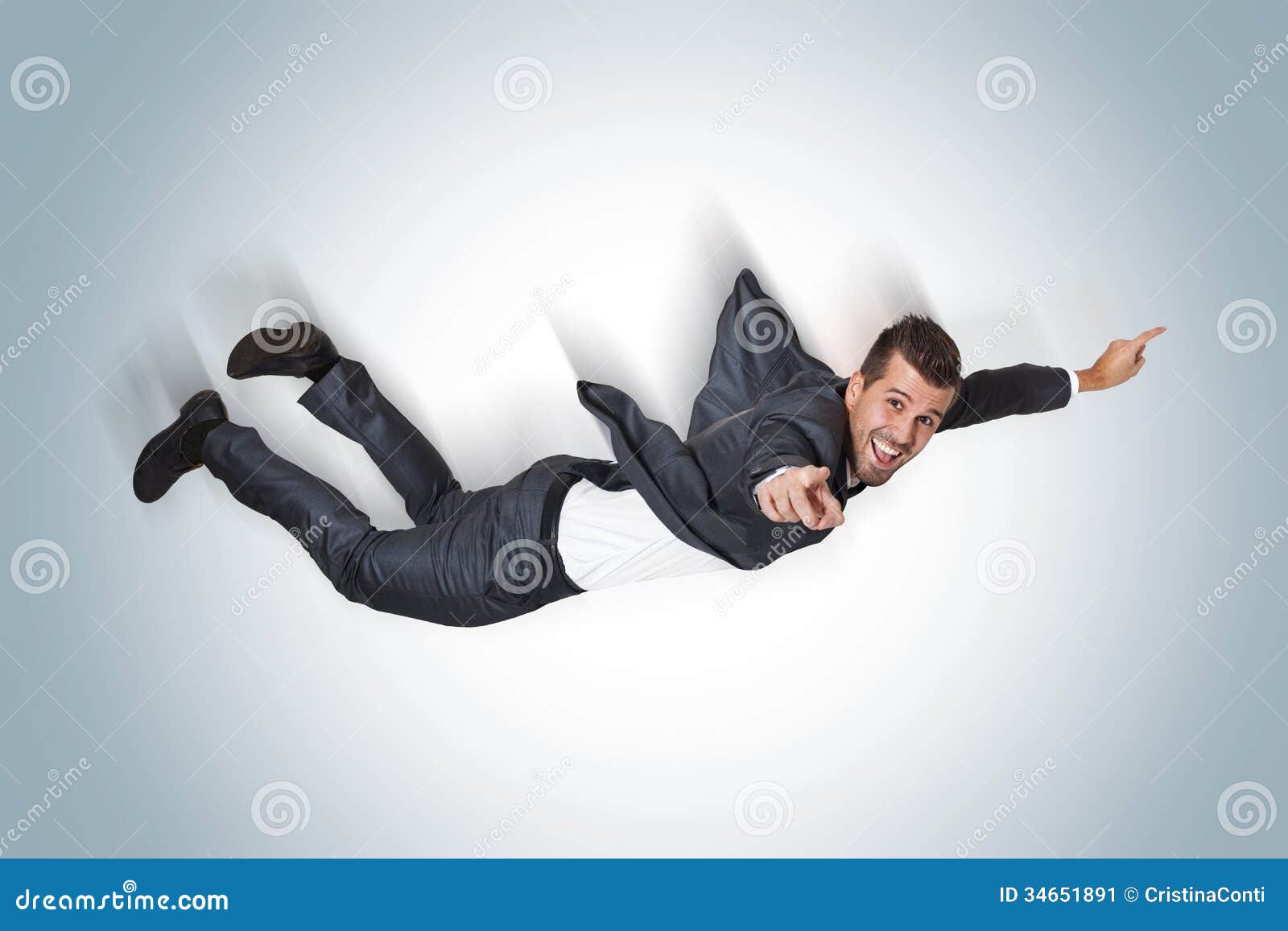 Business Man Falling from the Blu Sky Stock Image - Image of emotions ...